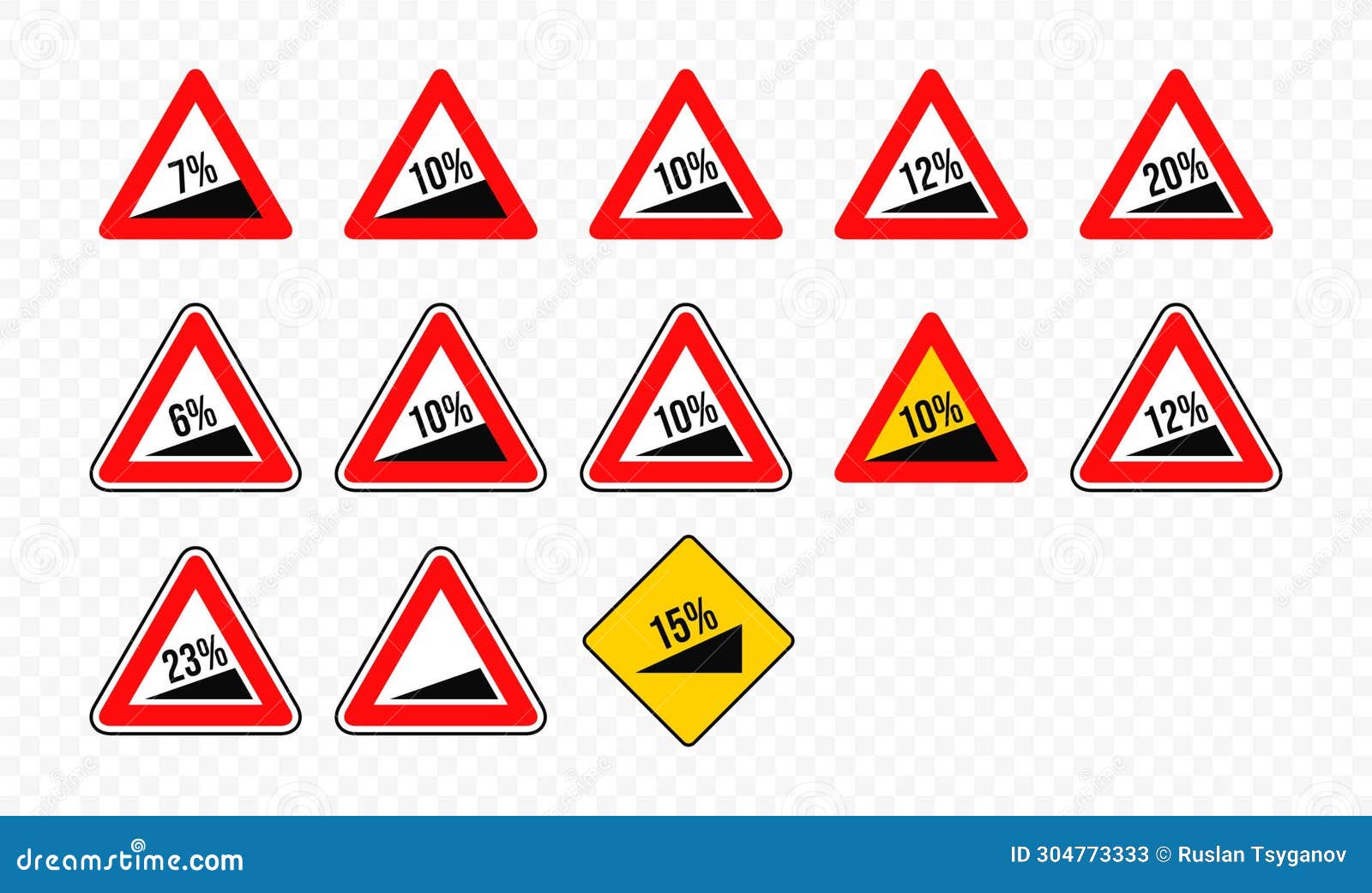 Steep Ascent Road Sign Vector Design Stock Illustration - Illustration ...