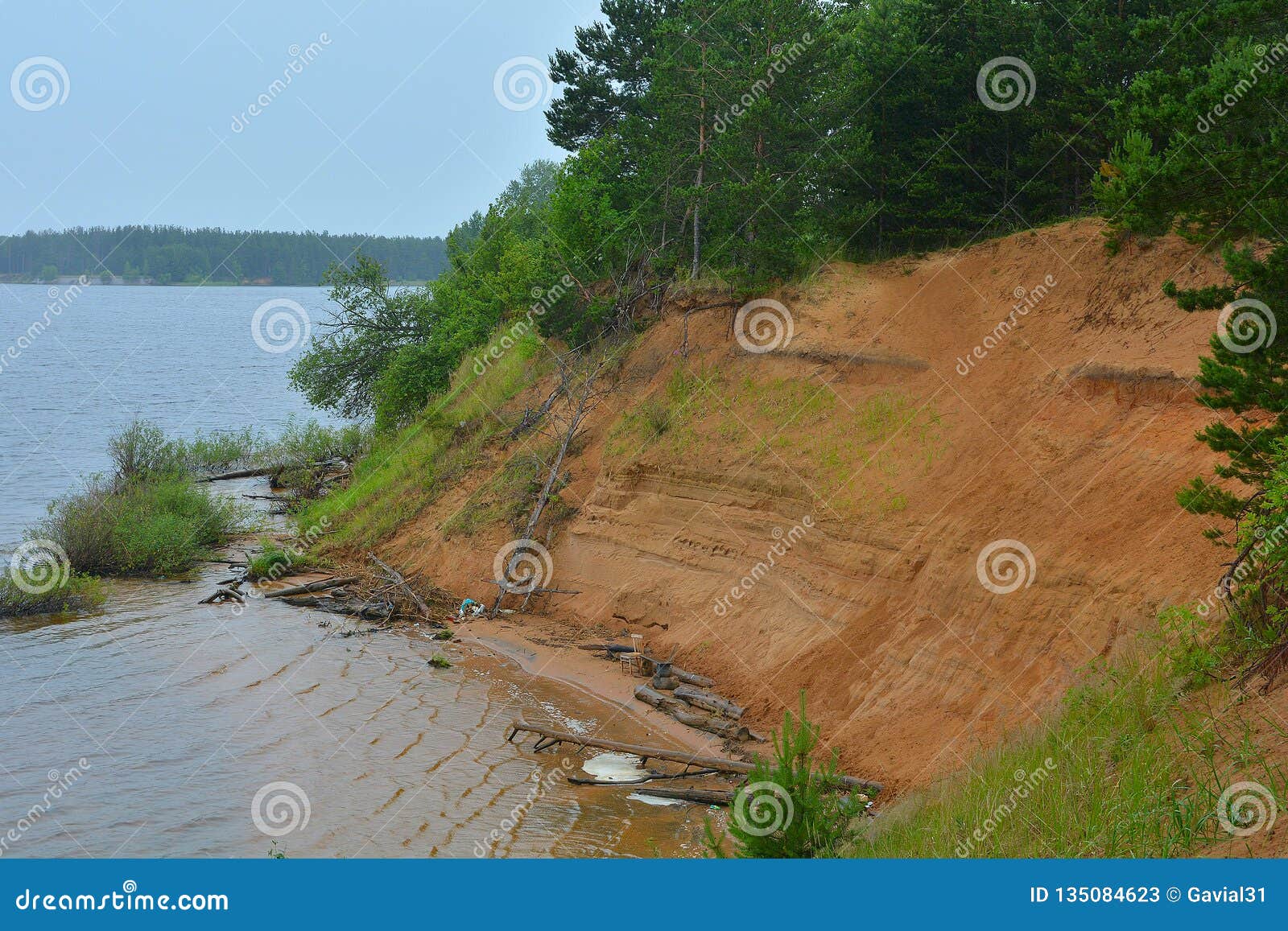 Steep bank of the river stock image. Image of beauty - 135084623