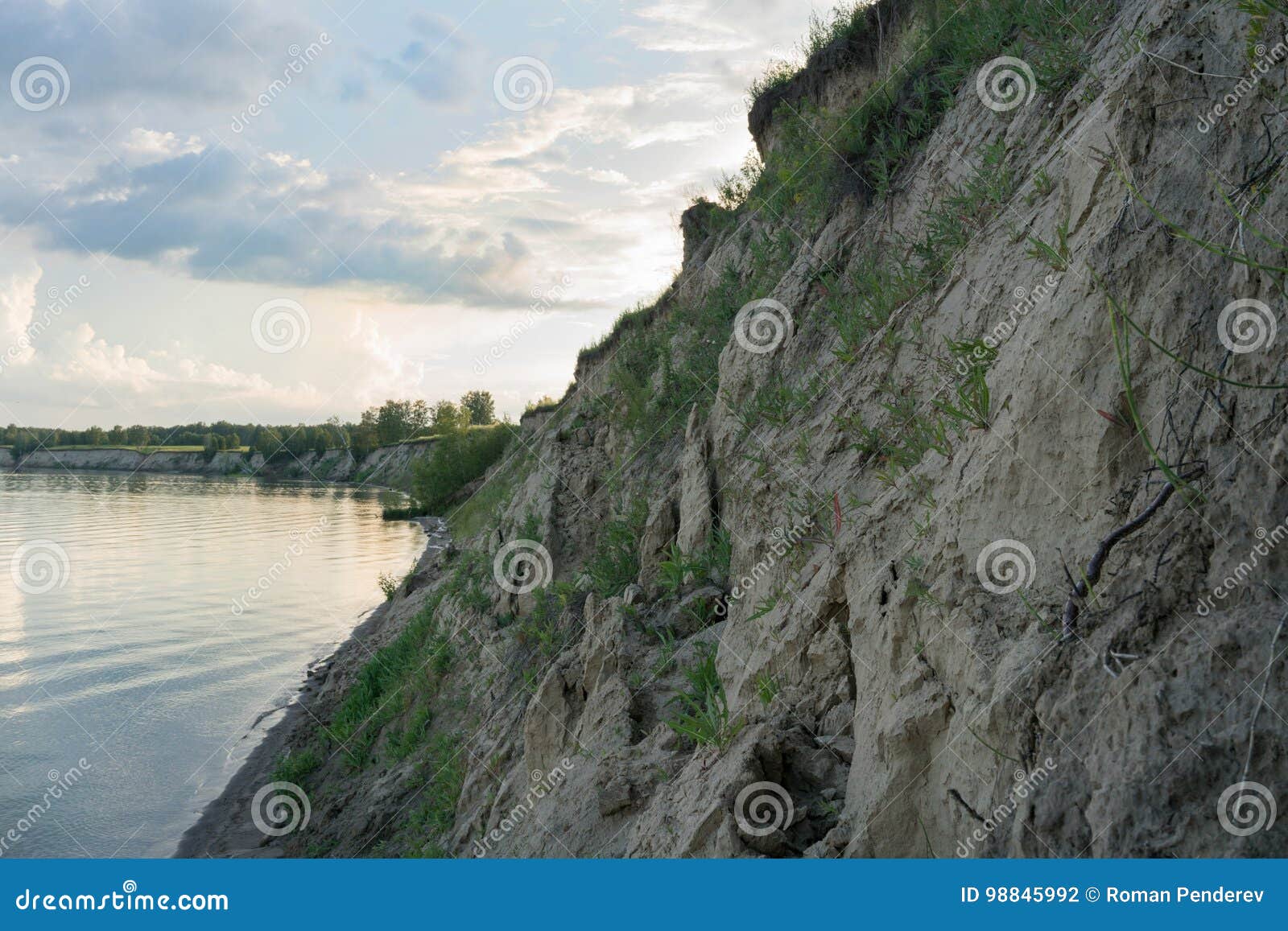 The Steep Bank of the River Stock Photo - Image of riverbank, natural ...