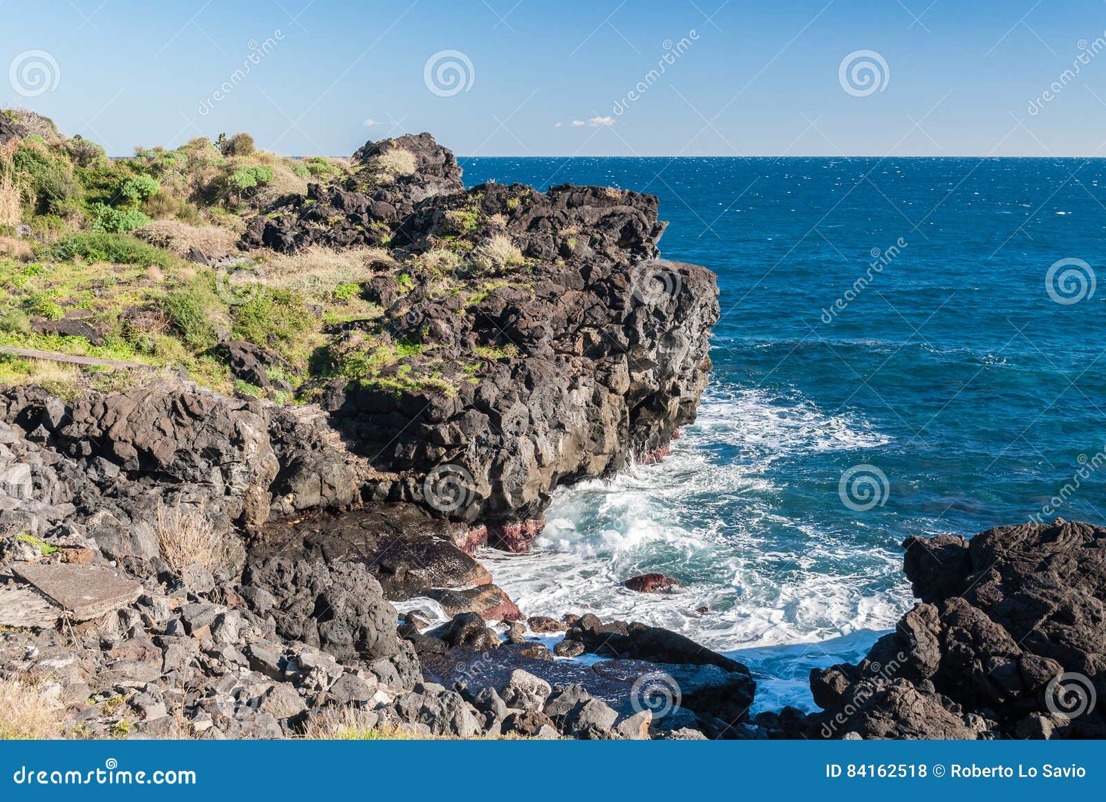 Steep Black Cliff in Catania, Formed by Ancient Lava Flows from Volcano ...