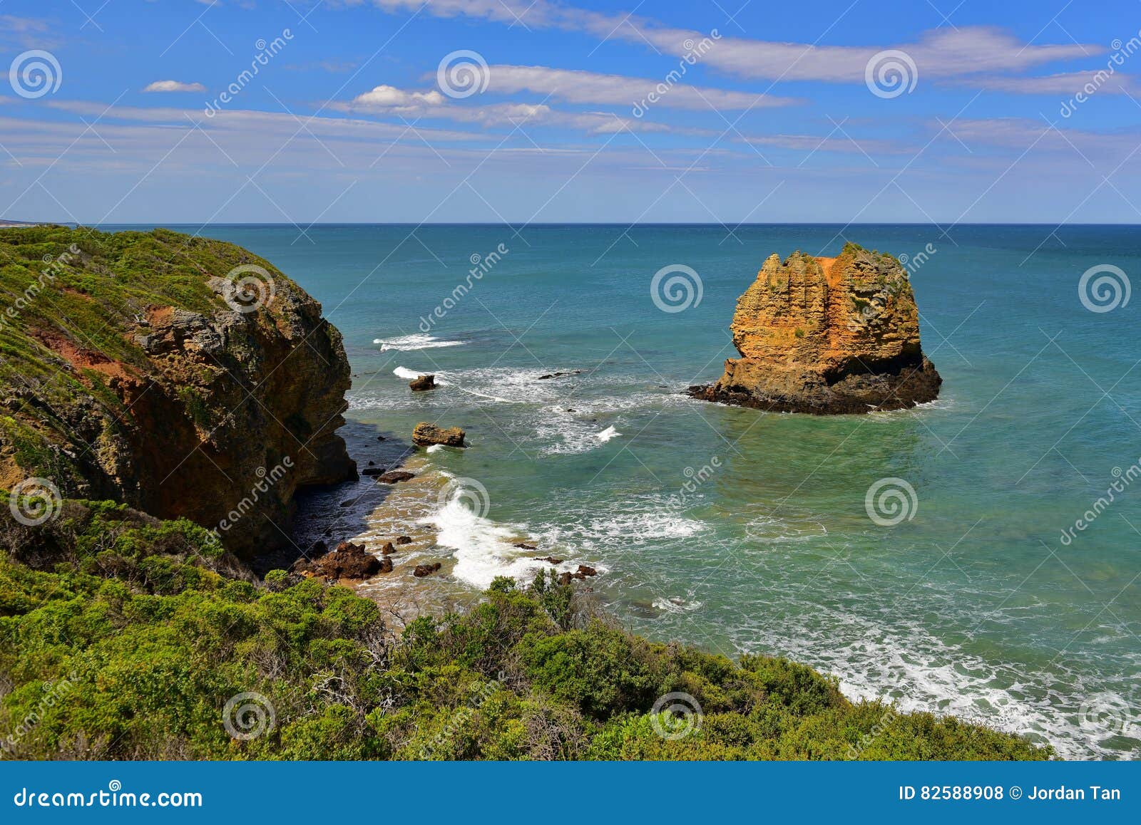 Steep Cliff Along the Coast of Split Point in Victoria Stock Photo ...