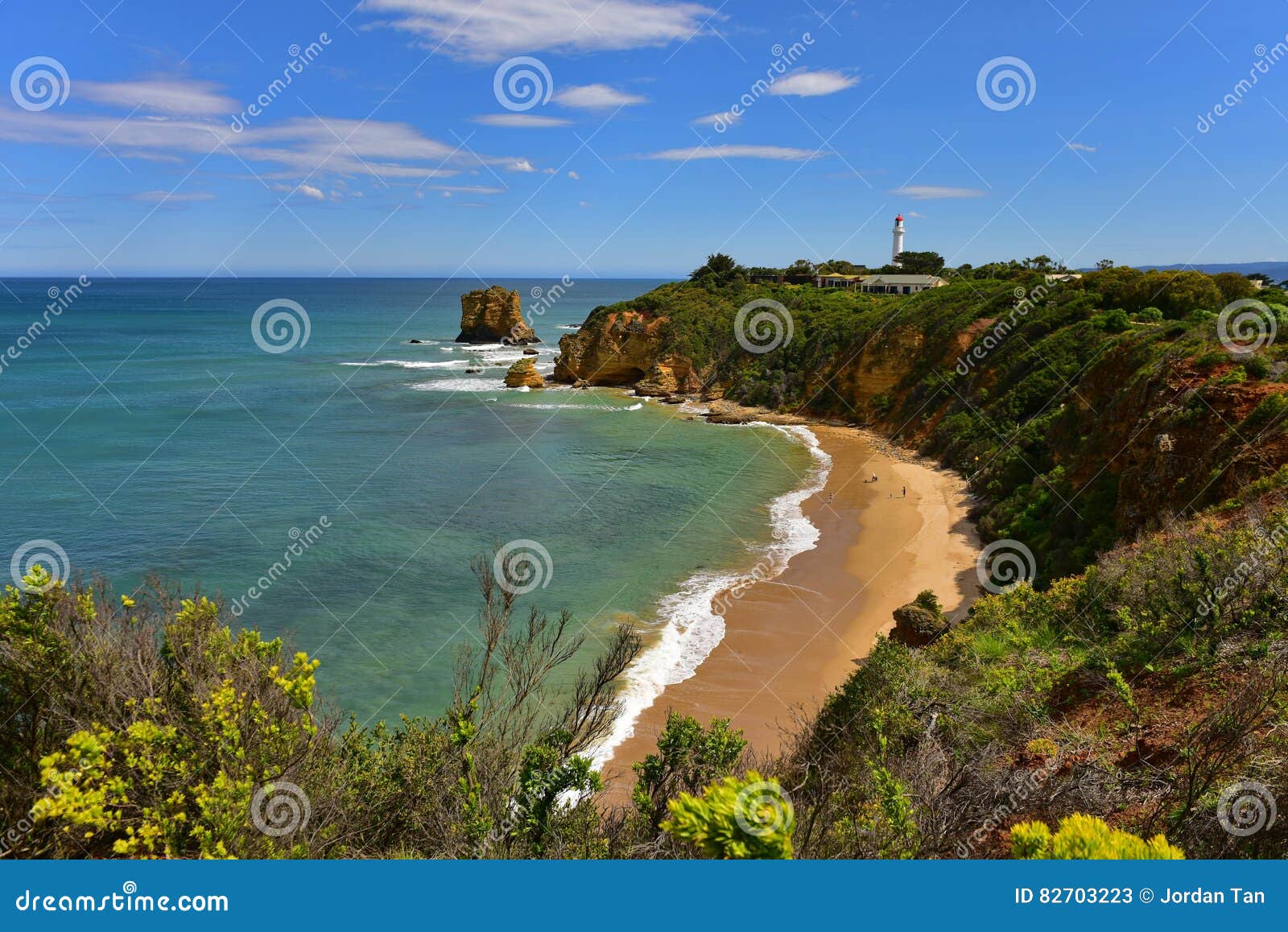 Steep Cliff Along the Coast of Split Point in Victoria Stock Image ...