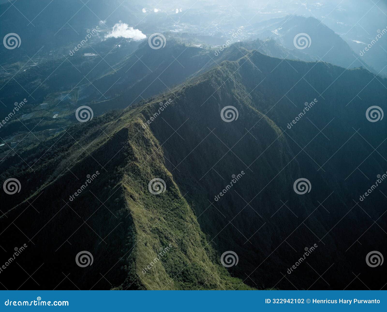 Steep Cliffs of the Ancient Caldera Stock Photo - Image of crater ...