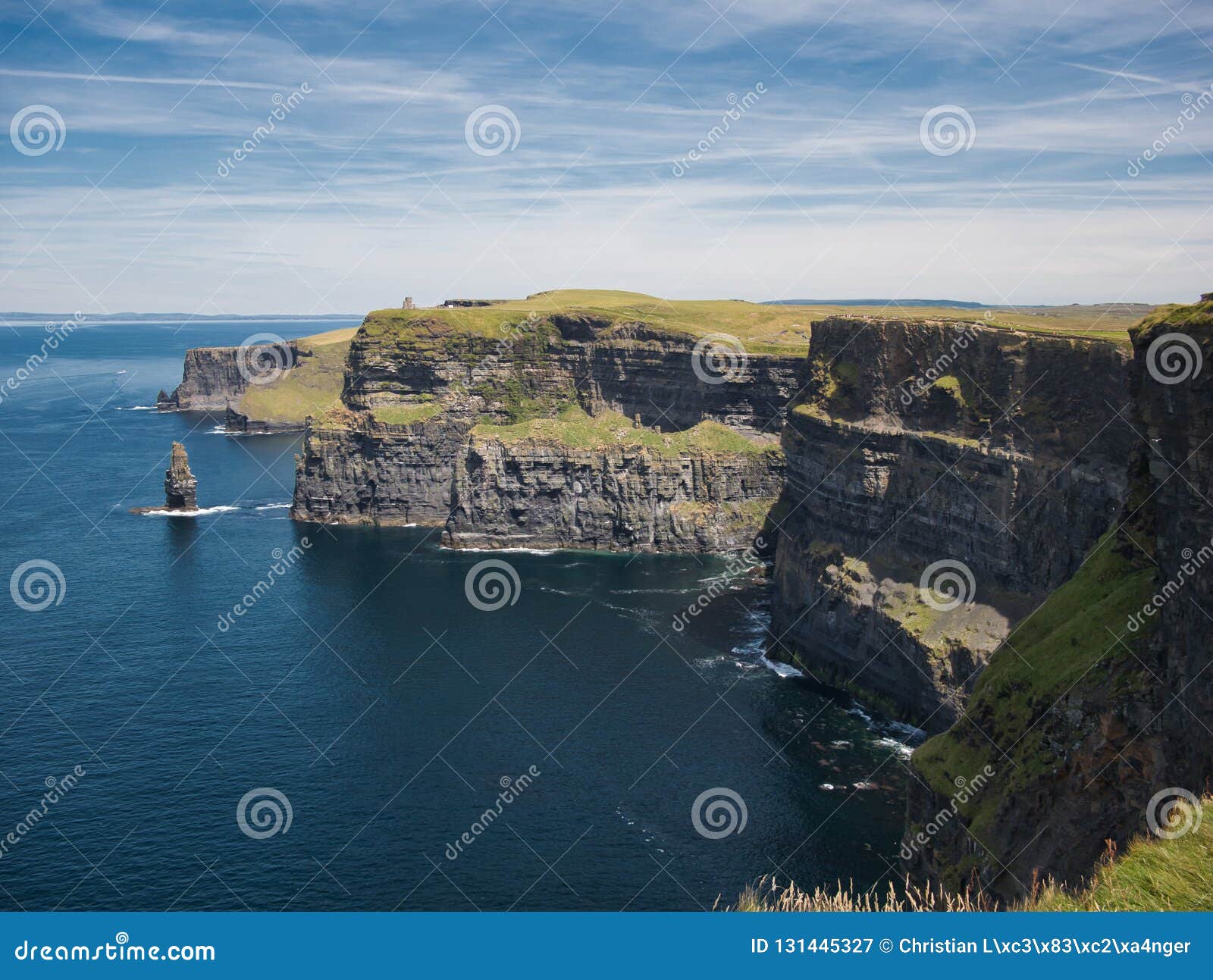 The Steep Cliff in Ireland from the Cliff of Moher Stock Image - Image ...