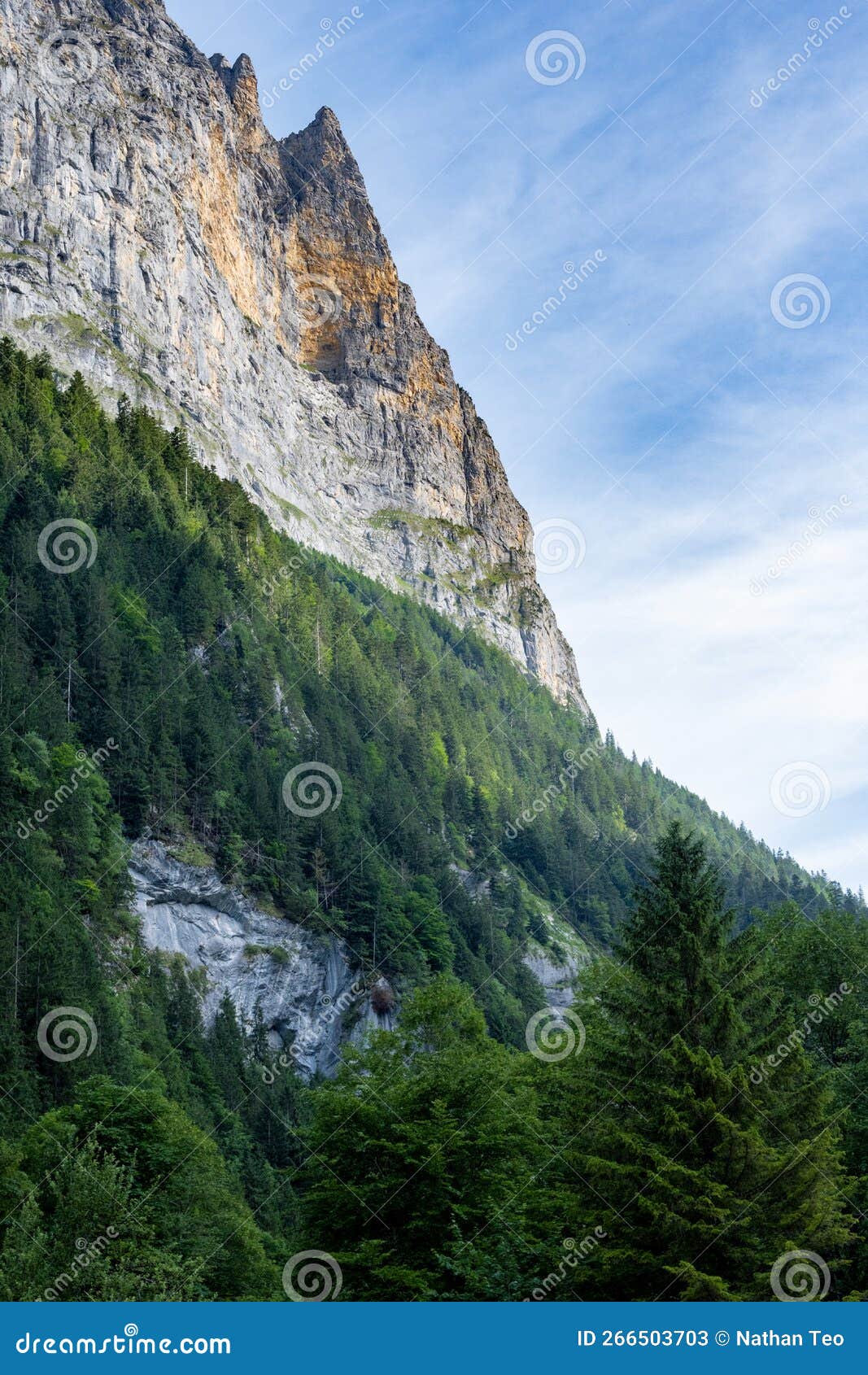 Steep Cliffs in the Valley of Lauterbrunnen Stock Image - Image of hill ...