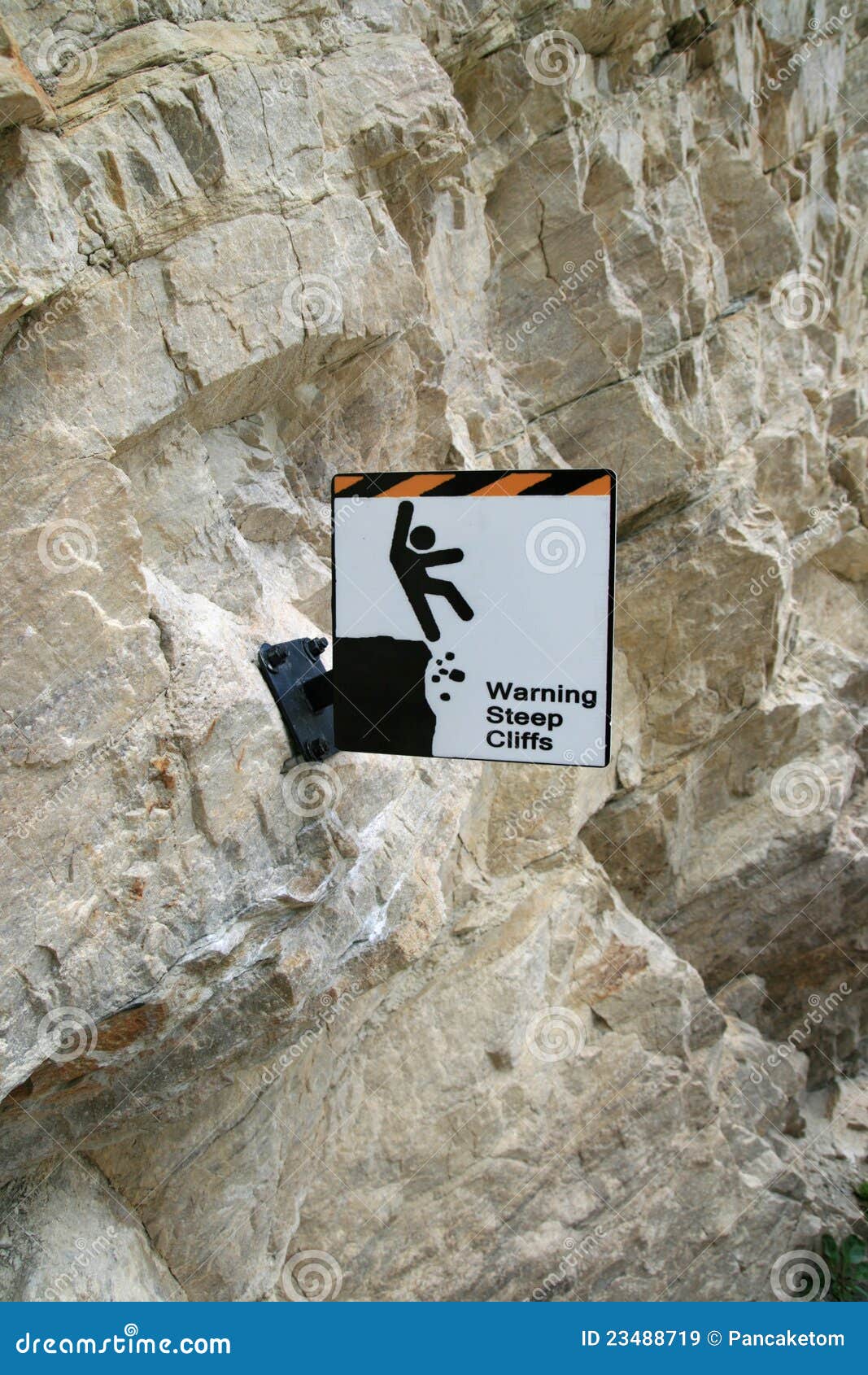 Steep Cliffs Warning Sign stock image. Image of hazard - 23488719
