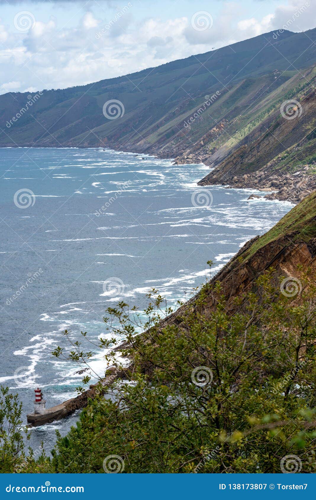 Steep Coast at the Atlantic Stock Image - Image of hill, slope: 138173807