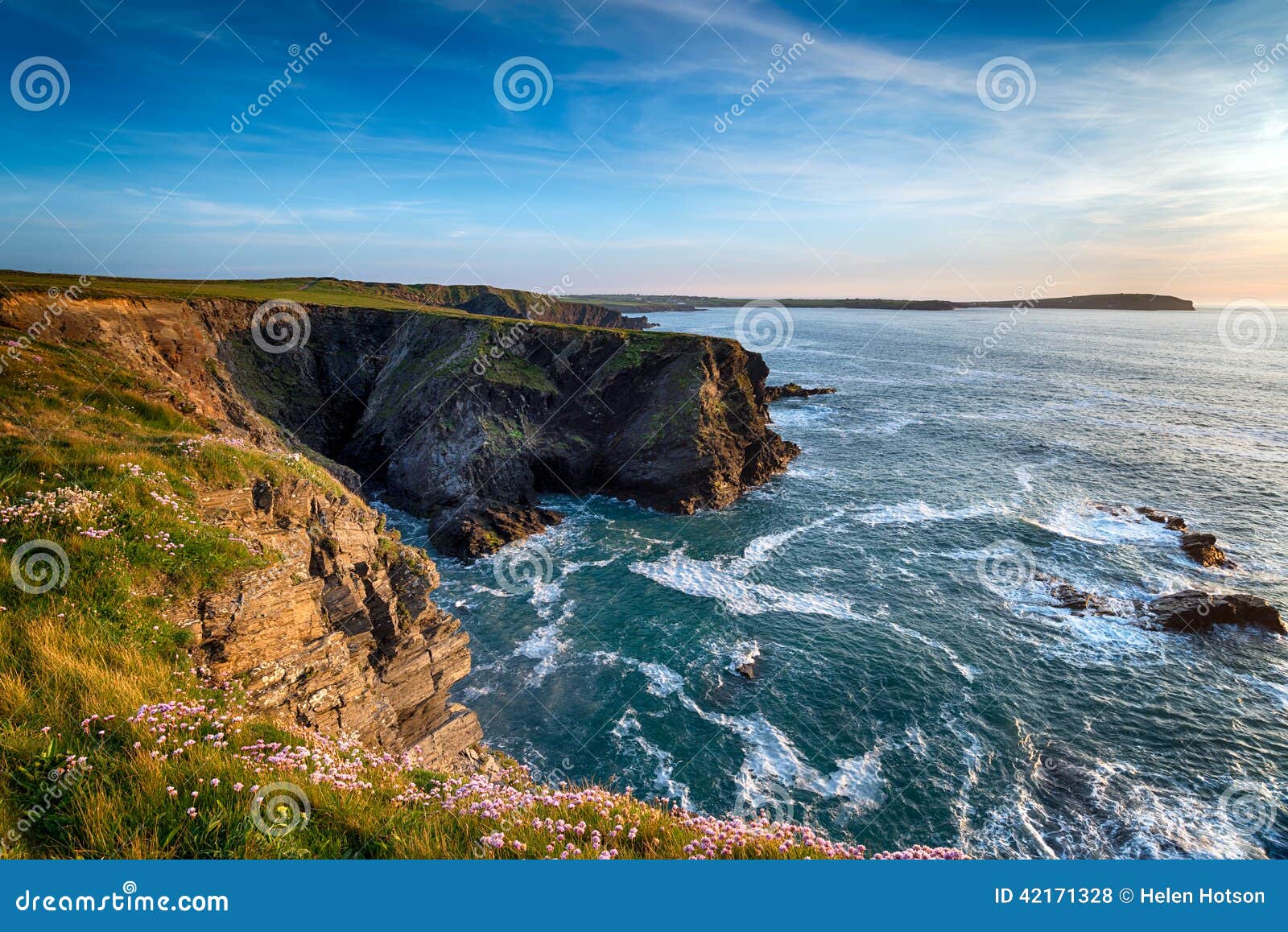 Steep Cornish Cliffs stock photo. Image of england, cove - 42171328