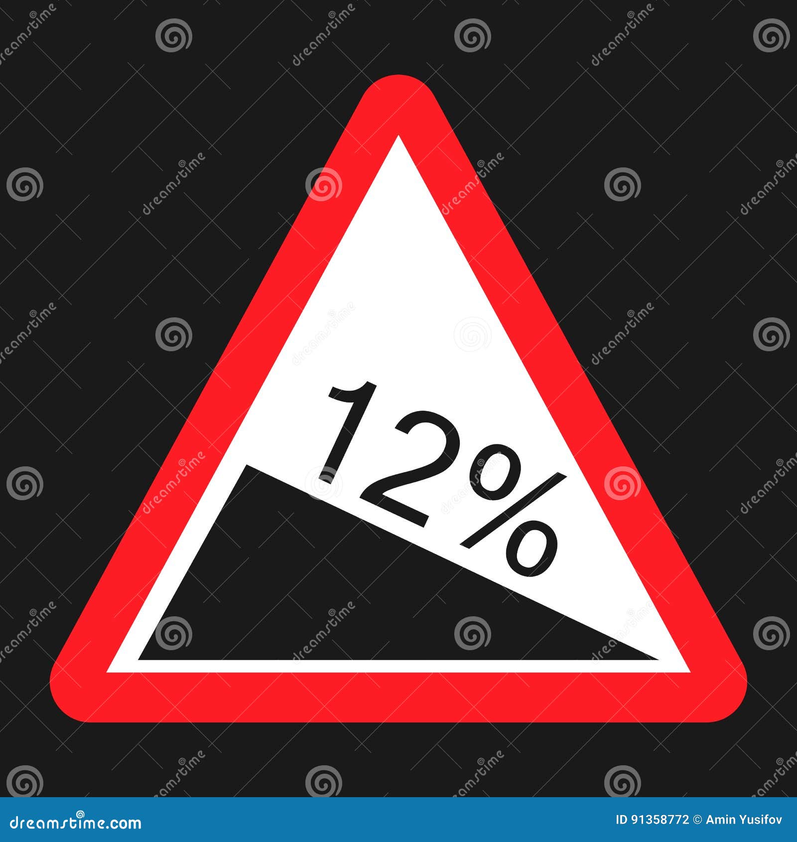 Steep Descent Road Sign Vector Illustration | CartoonDealer.com #210845638