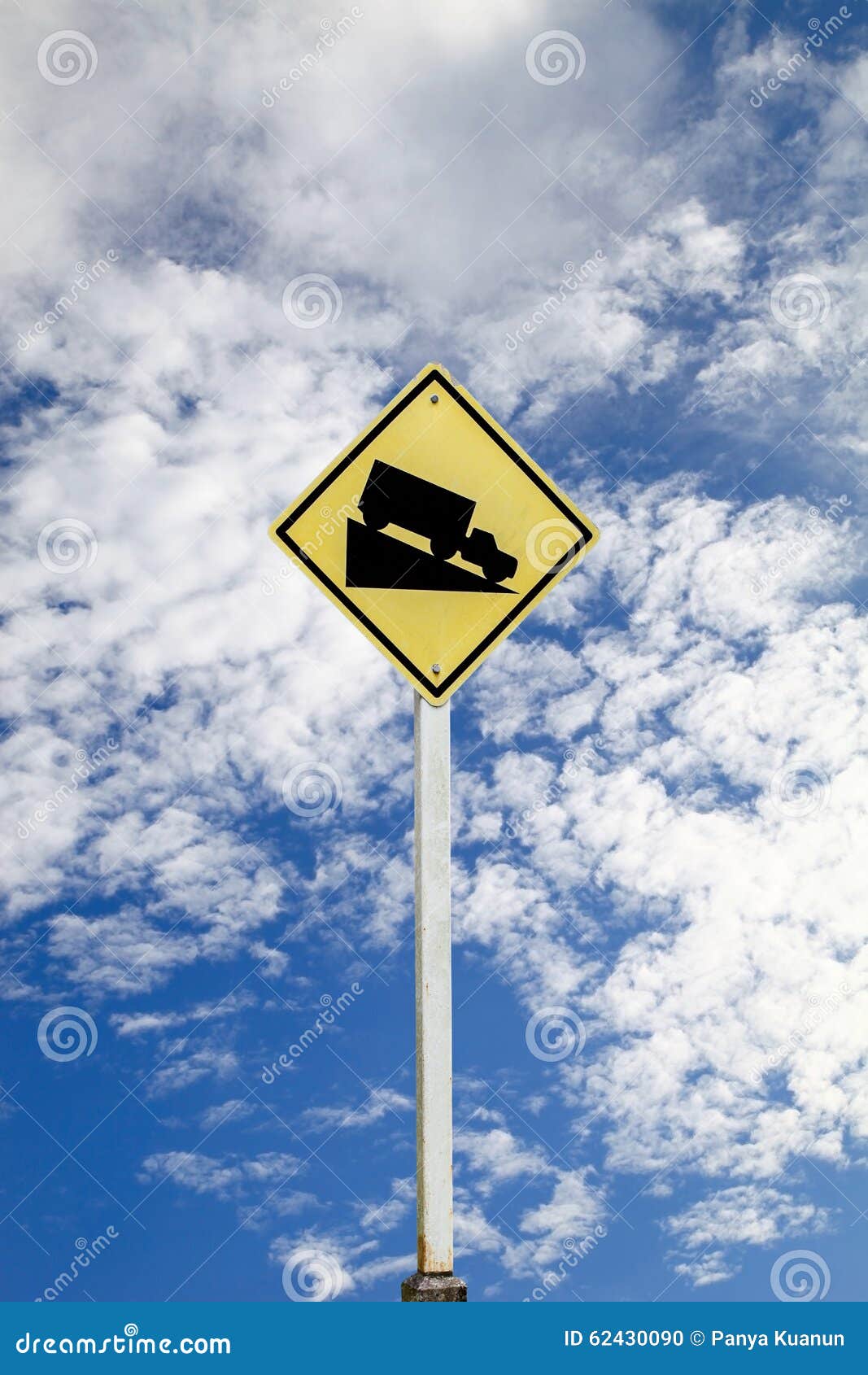 Steep Grade Hill Traffic Sign, with Clipping Path. Stock Photo - Image ...