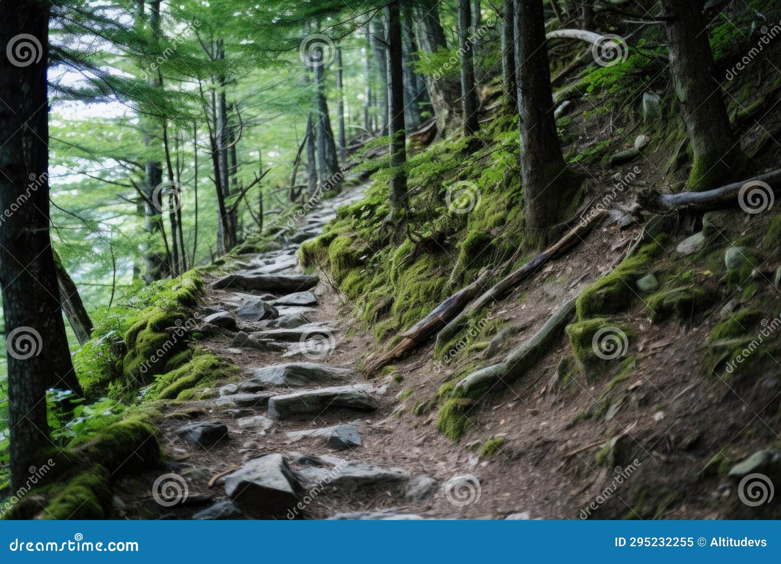 A Steep Hiking Trail Leading Up a Mountain Stock Image - Image of ...