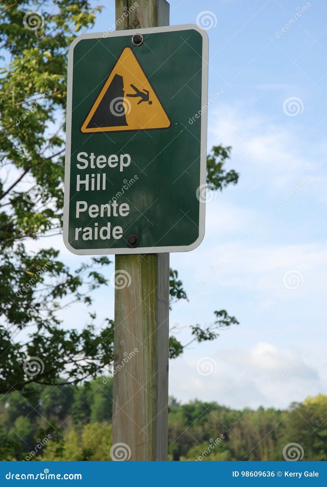 Steep Hill sign warning stock photo. Image of ontario - 98609636