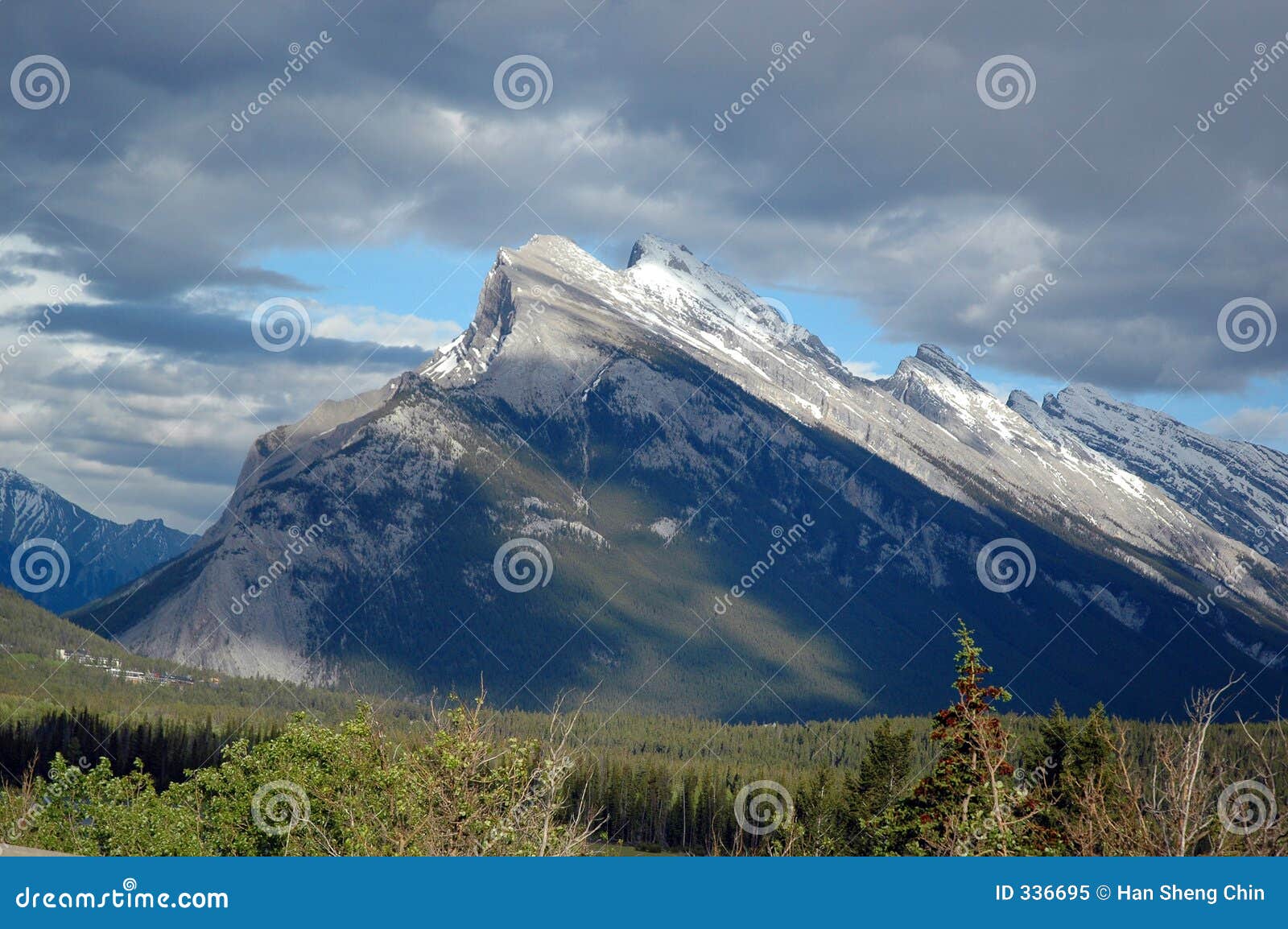 Steep Mountain stock image. Image of peak, clouds, mountains - 336695