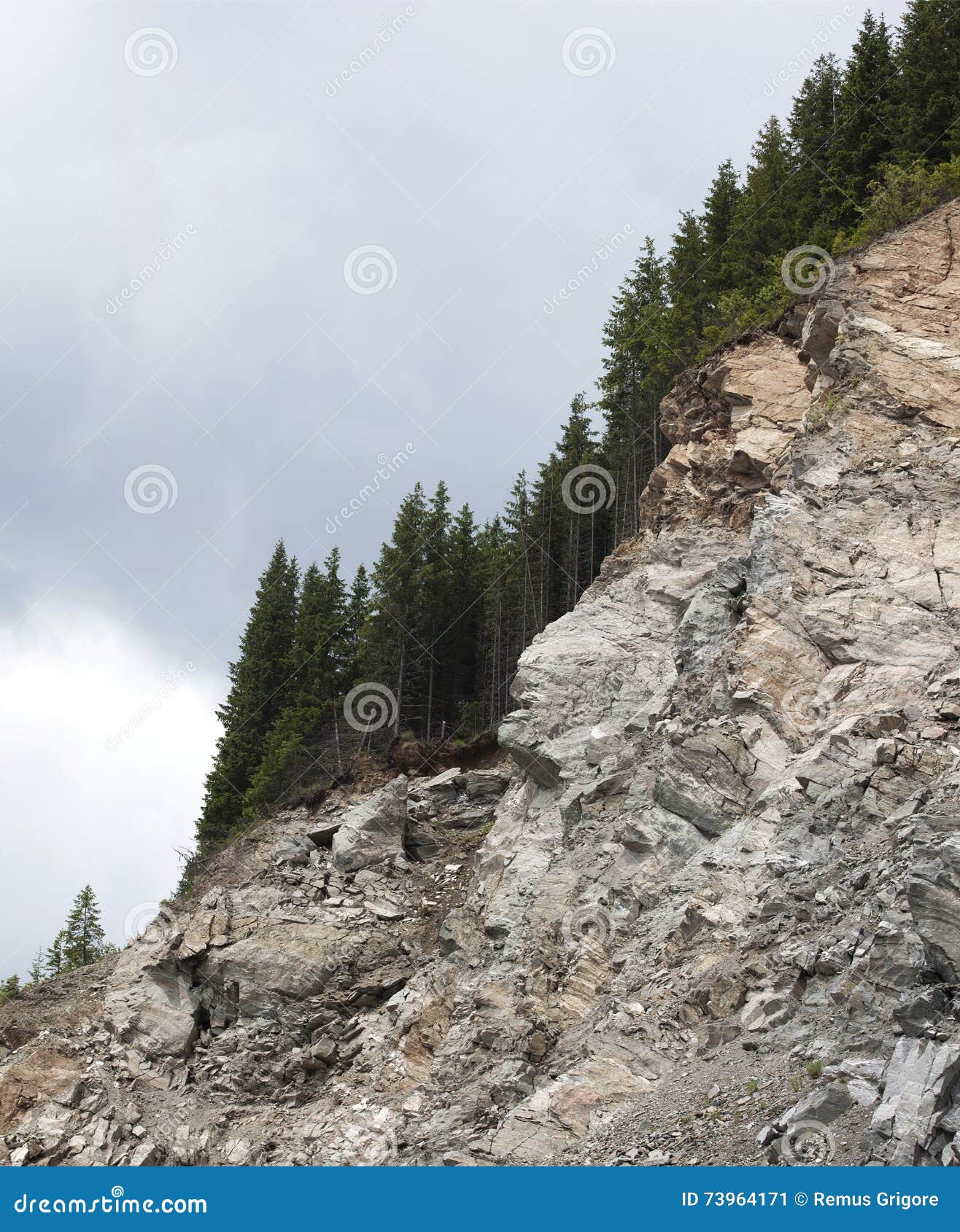 Steep mountain stock image. Image of rocky, clouds, steep - 73964171