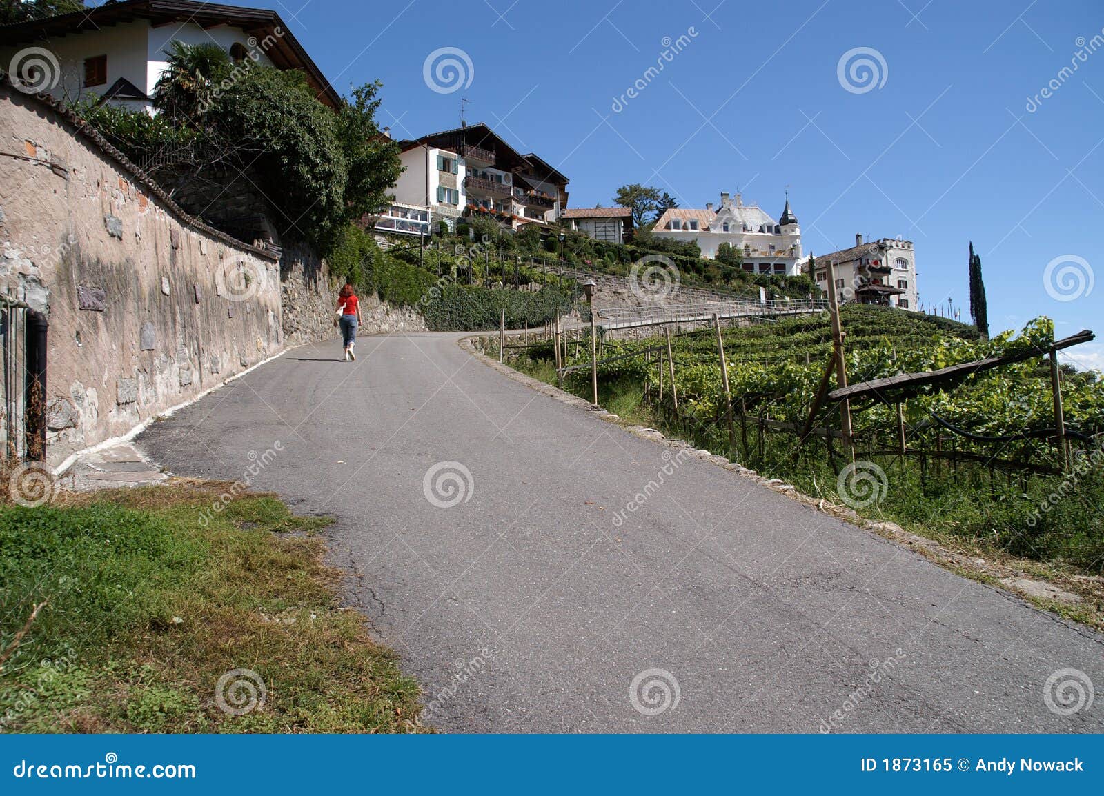 Steep road in Alps stock image. Image of steep, alps, mountainside ...
