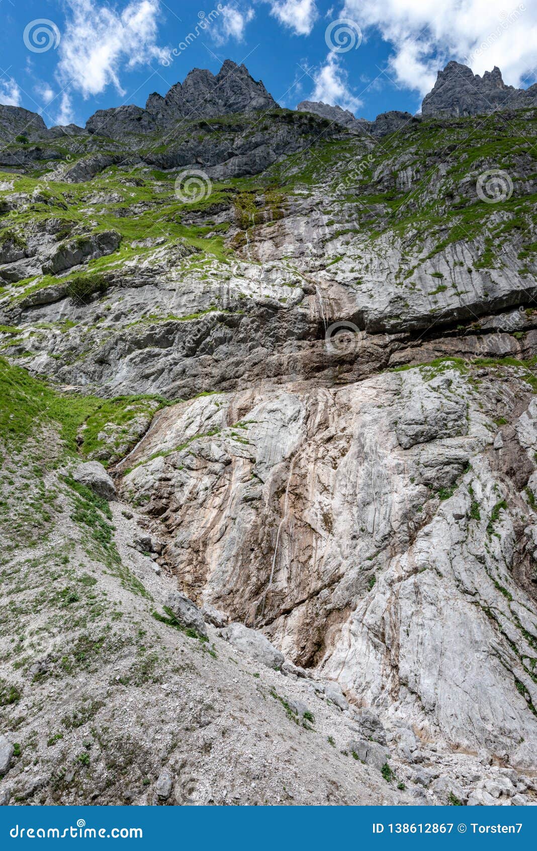 Steep Rock Face in the German Alps Stock Image - Image of outcrop ...