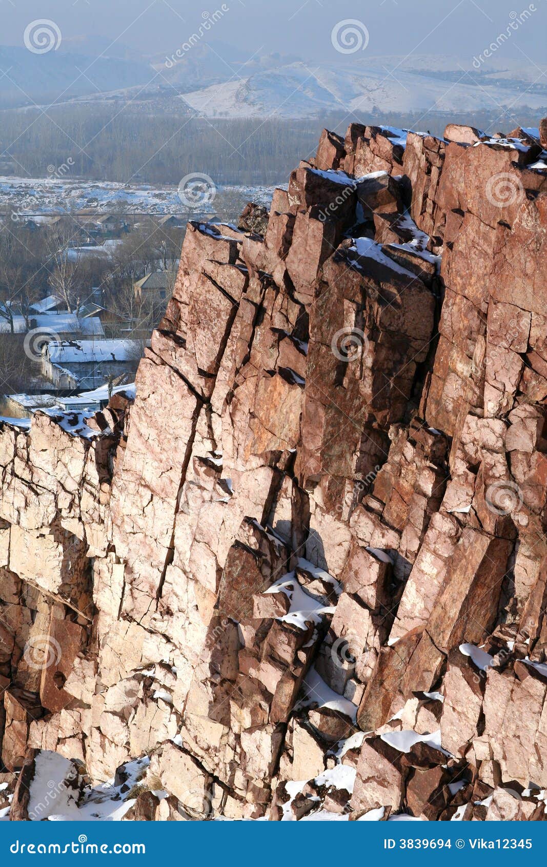 Steep rock in the winter stock photo. Image of rock, danger - 3839694