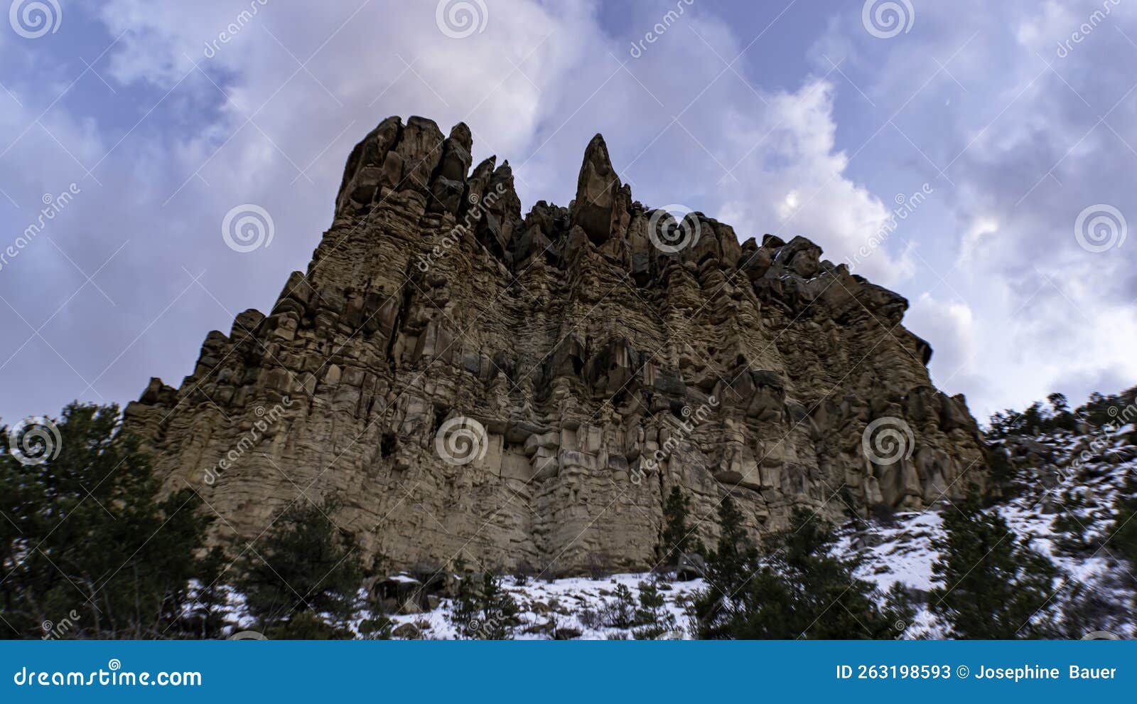 Steep Rocky Cliffs from Below Stock Image - Image of badlands ...