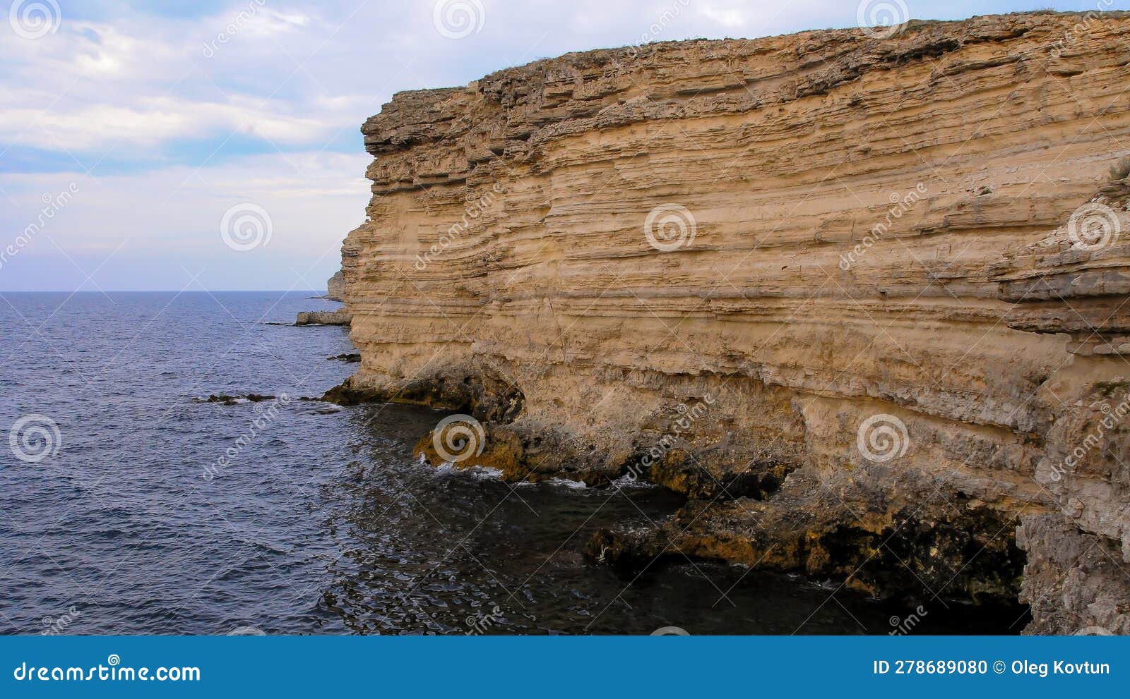 Steep Rocky Coast of Pontic Limestones in Eastern Crimea Stock Photo ...