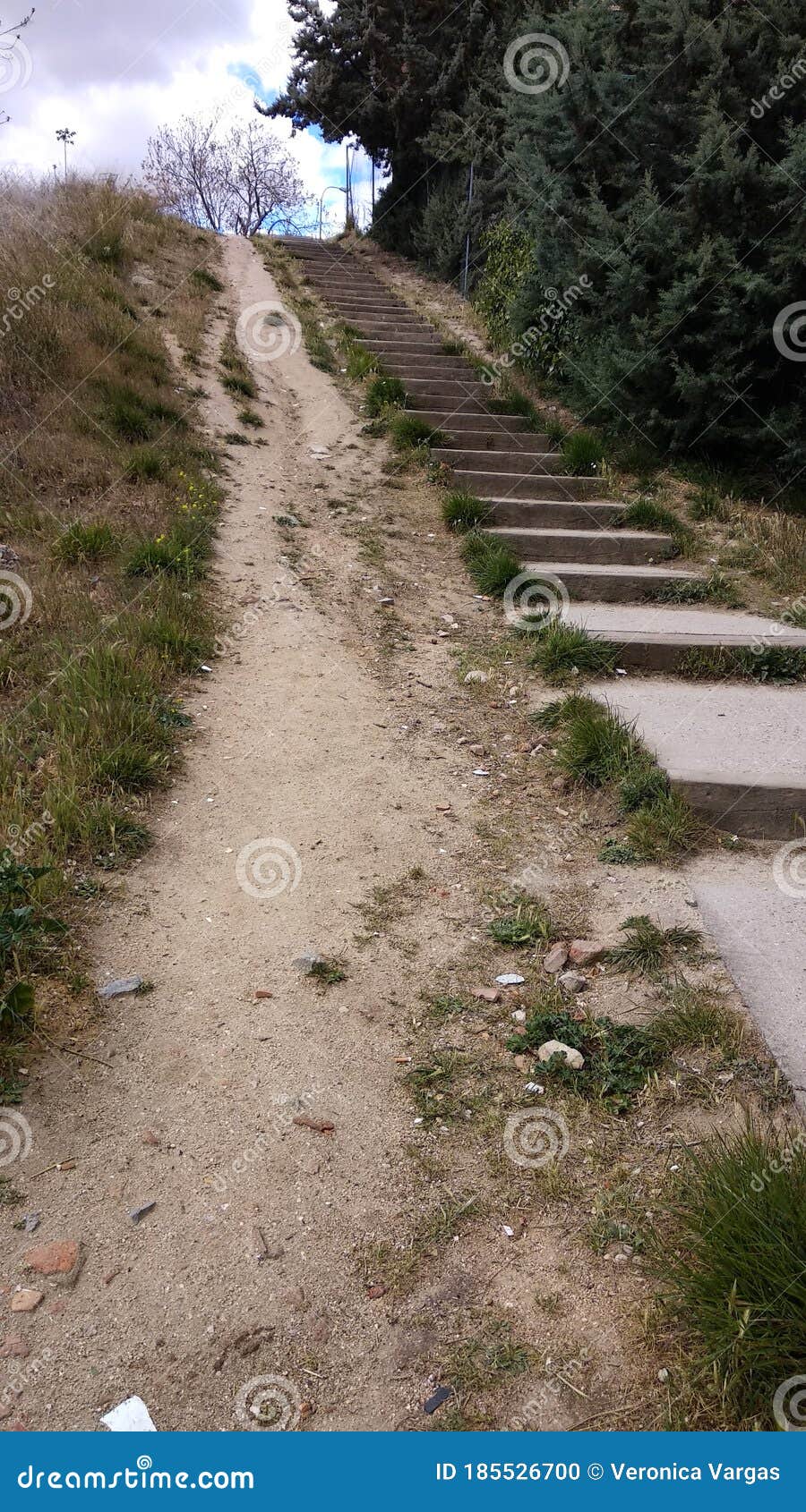 Steep Sandy Slope With Wooden Stairs Royalty-Free Stock Image ...