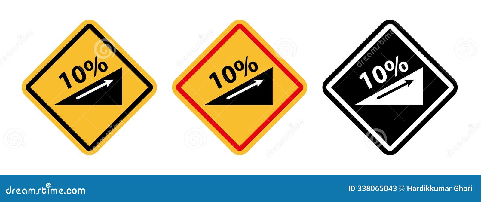 Steep Slope Ahead Sign. 10 Steep Slope Road Vector Symbol Stock ...