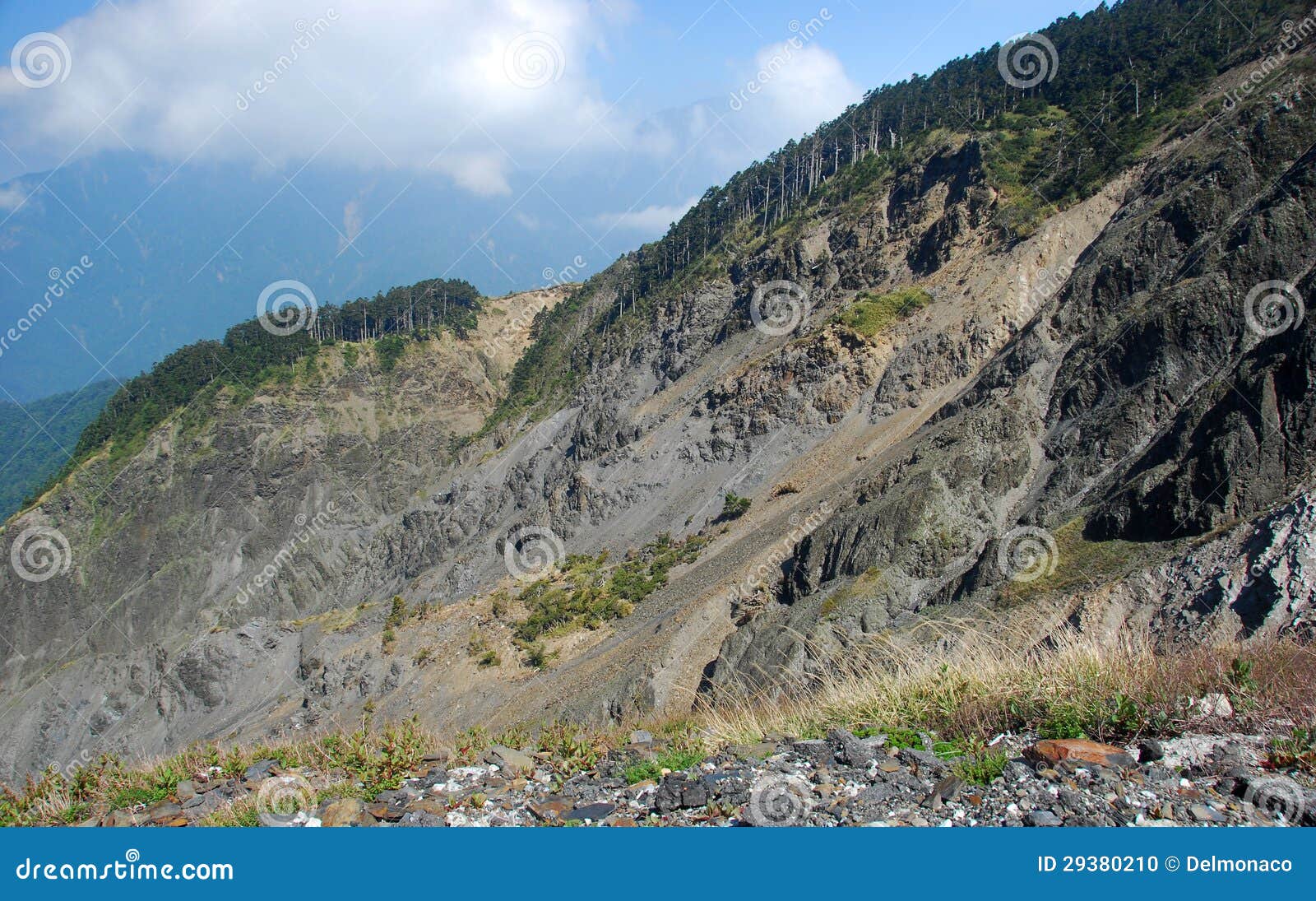 Steep Slope of Hehuan Mountain, Taiwan Stock Photo - Image of grade ...