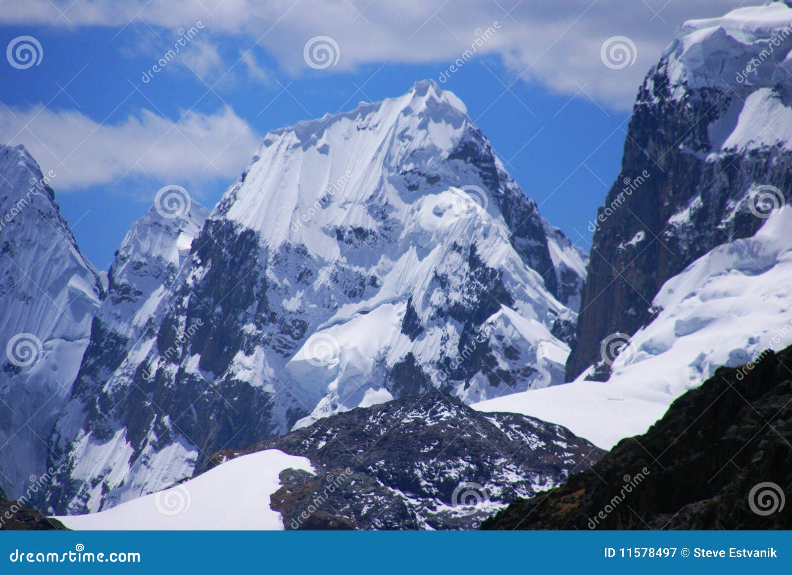 Steep Snowy Faces on Mountains Stock Image - Image of stone, andes ...
