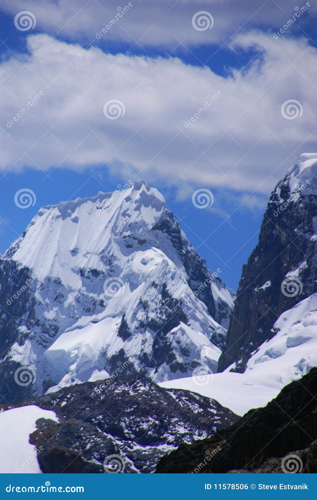 Steep Snowy Faces on Mountains Stock Photo - Image of snow, cordillera ...