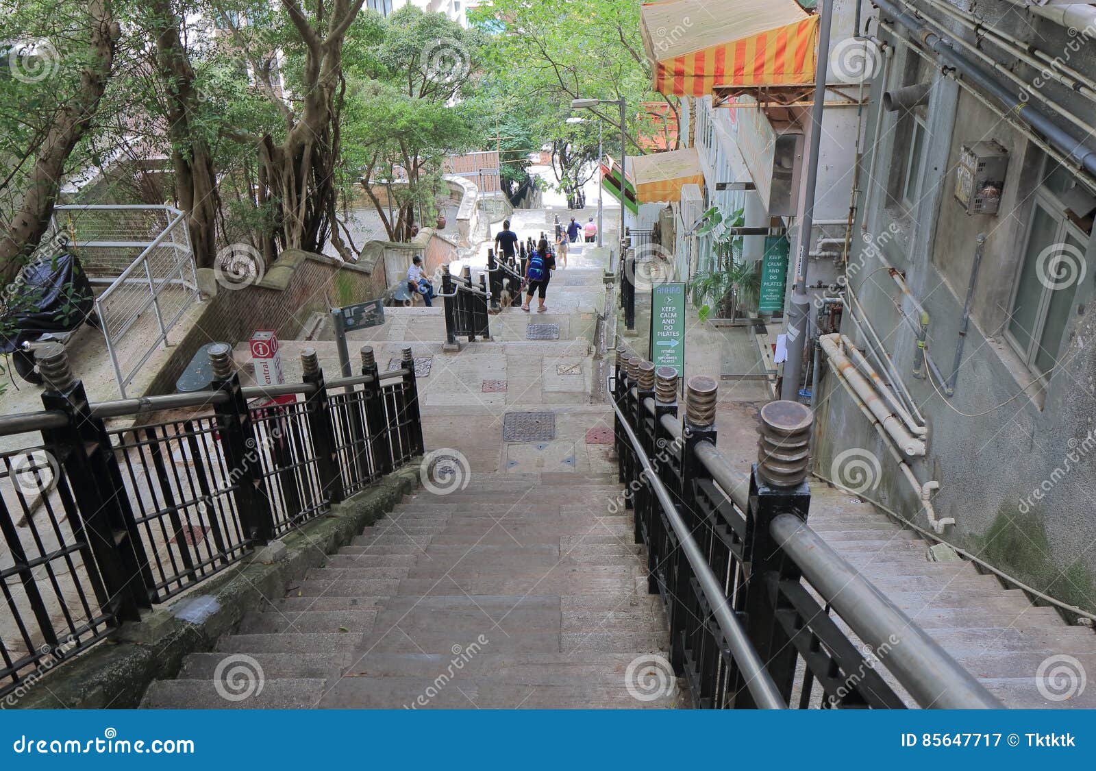Steep Staircase Street Hong Kong Editorial Photography - Image of ...