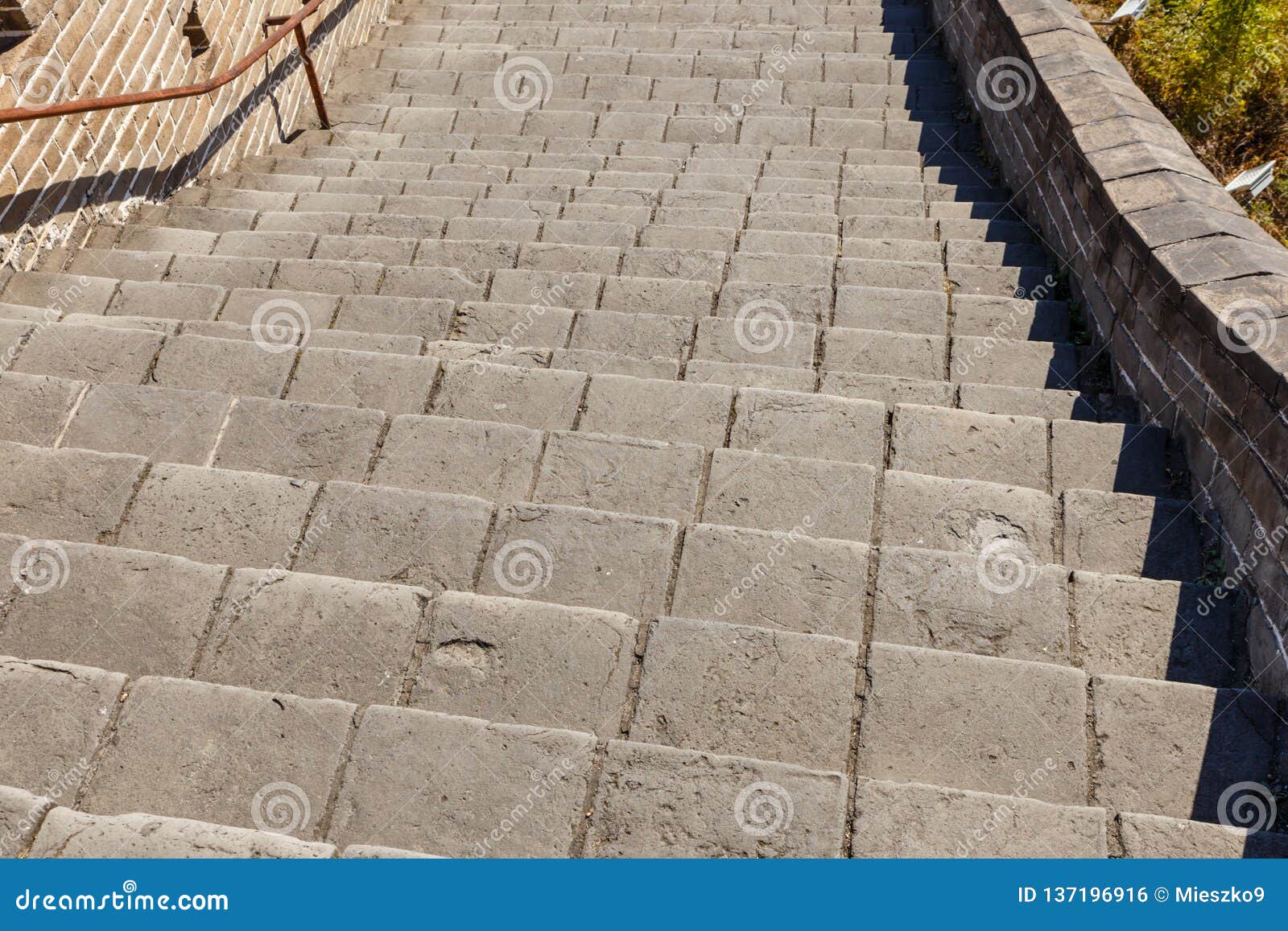 Steep Stairs of the Great Wall of China Stock Photo - Image of famous ...