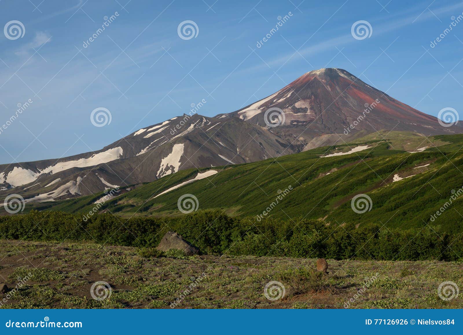 The Steep Top of Avachinsky Volcano Stock Photo - Image of rock, black ...