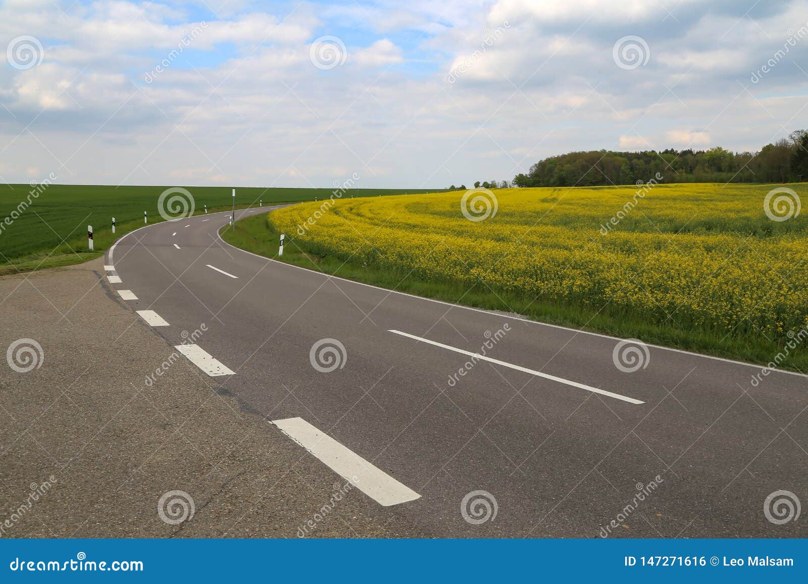 A Steep Turn among the Fields and Meadows Stock Photo - Image of ...