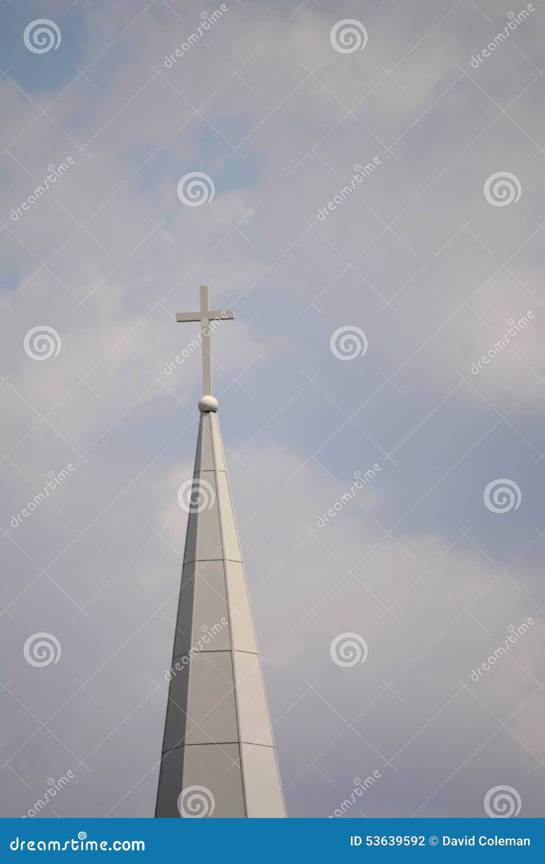 Steeple with cross stock photo. Image of religion, clouds - 53639592