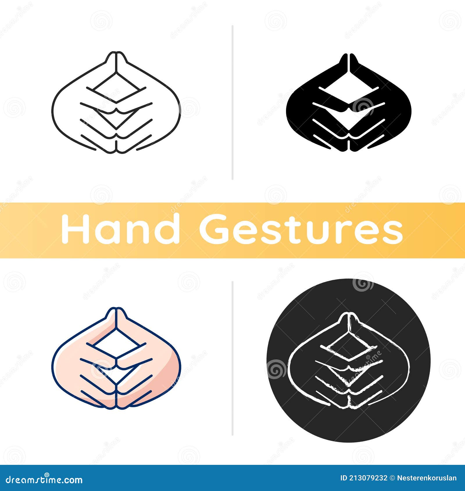 Steeple hand gesture icon stock vector. Illustration of fingers - 213079232