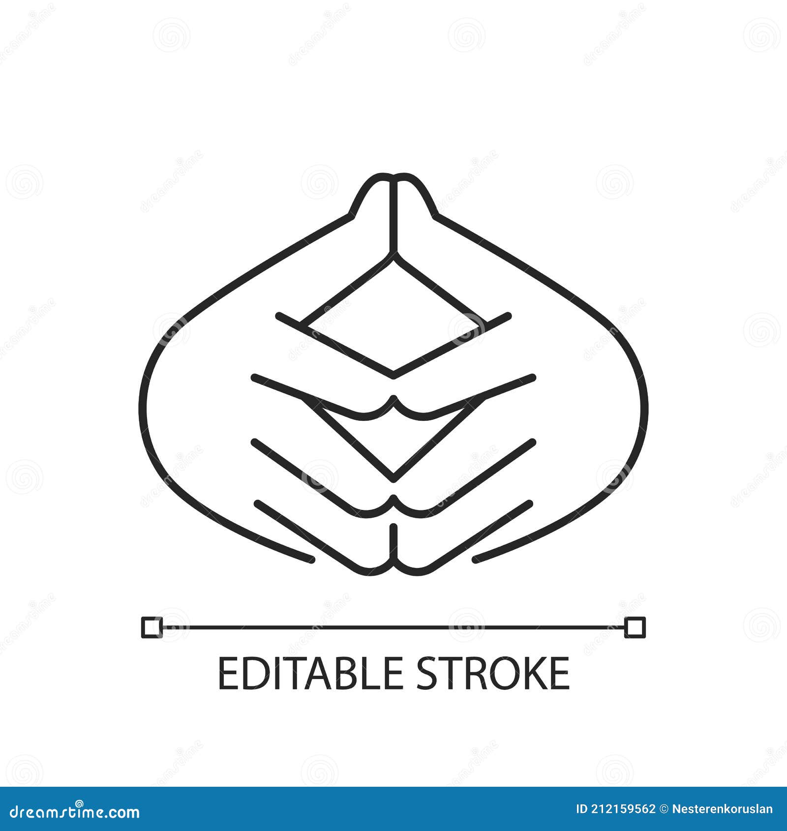 Steeple Hand Gesture Linear Icon Stock Vector - Illustration of human ...