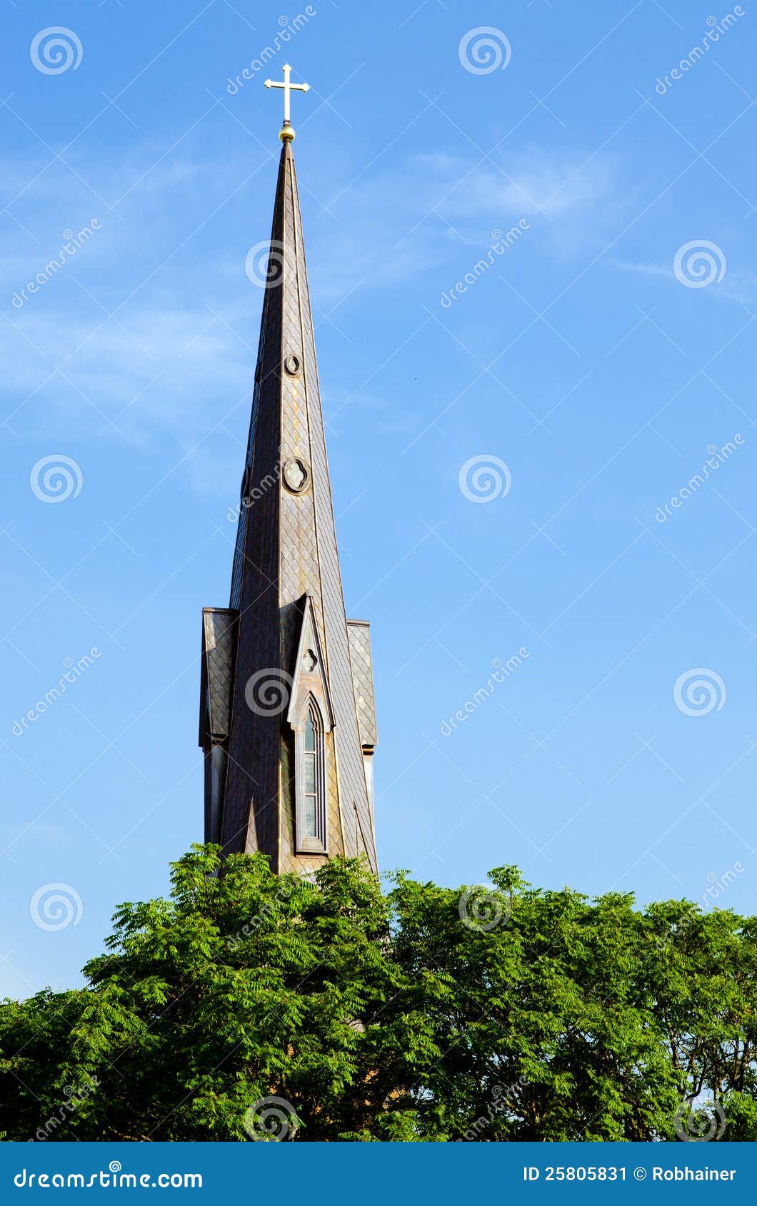 Steeple of historic church stock image. Image of protestant - 25805831