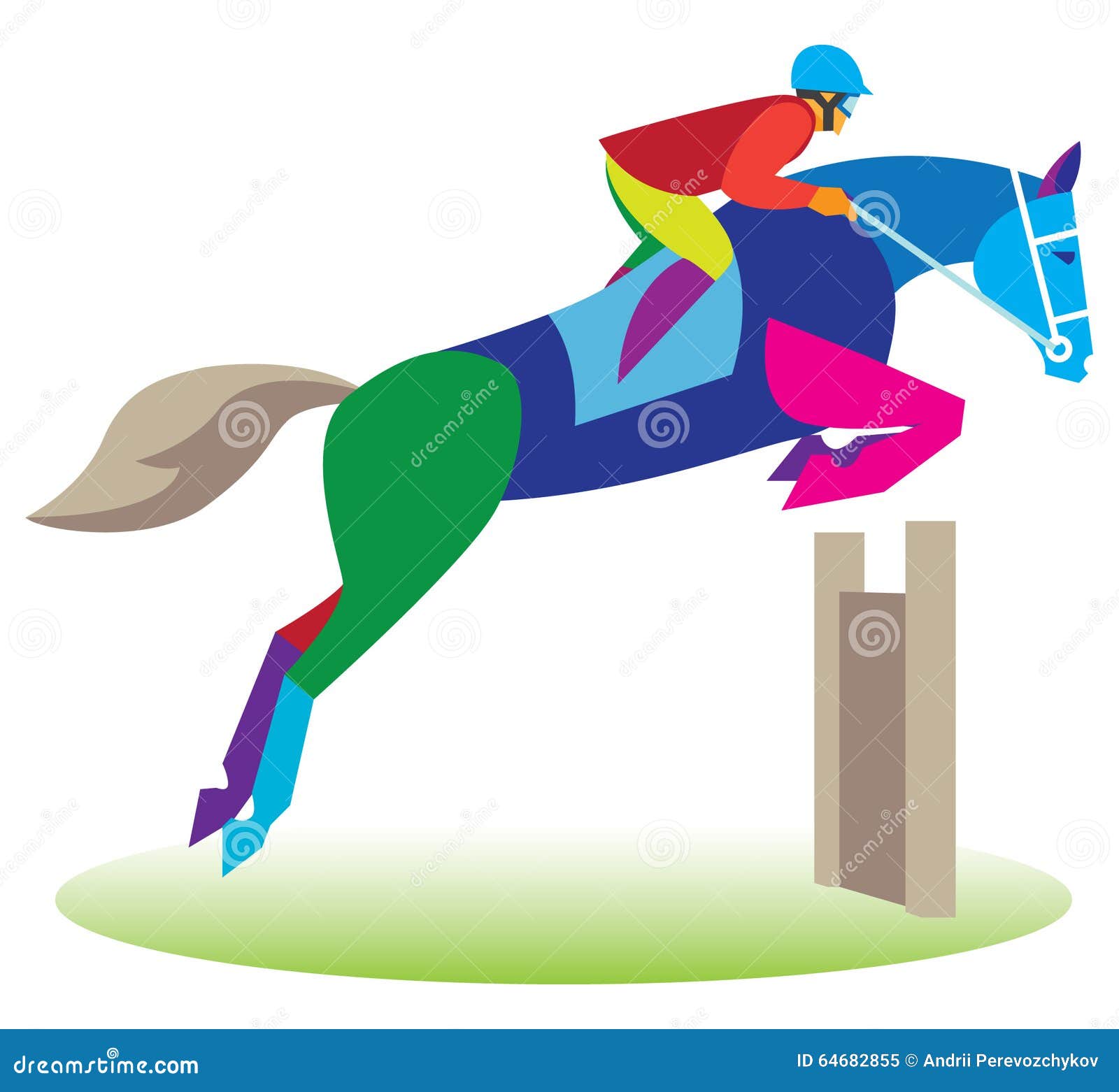 Steeplechase Springendes Pferd Und Reiter Vektor Abbildung ...