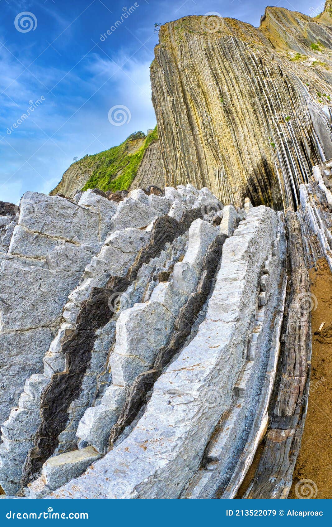 Steeply-tilted Layers of Flysch, Basque Coast UNESCO Global Geopark ...