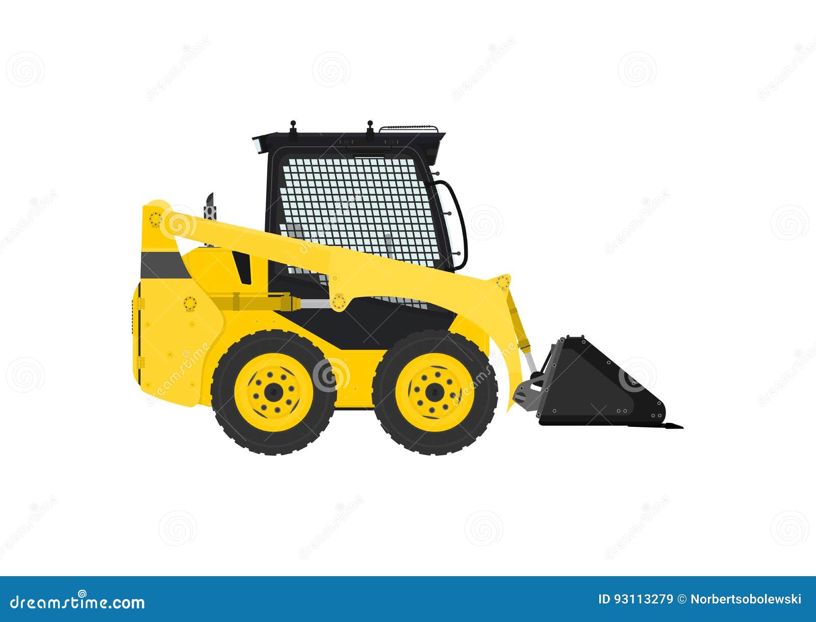 Steer loader. stock vector. Illustration of hydraulic - 93113279