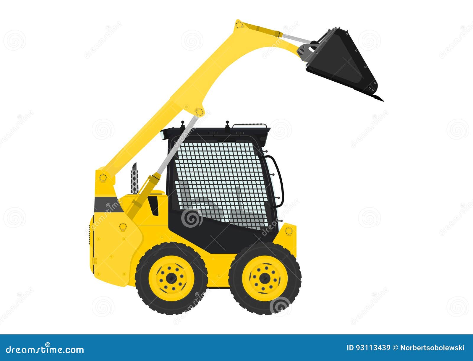 Steer loader. stock vector. Illustration of machinery - 93113439