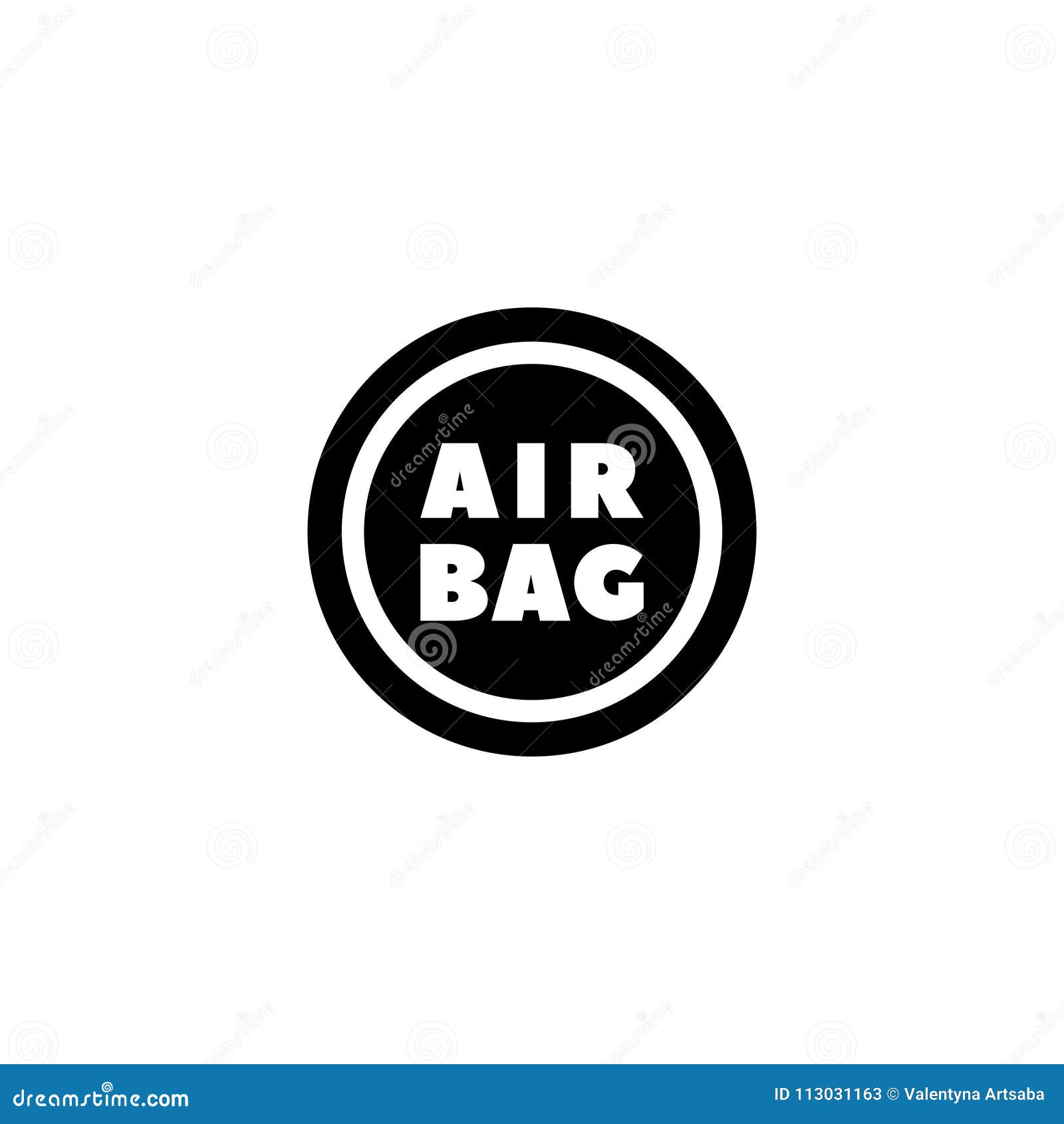 Airbag Vector Icon In 6 Different Modern Styles. Black, Two Colored ...