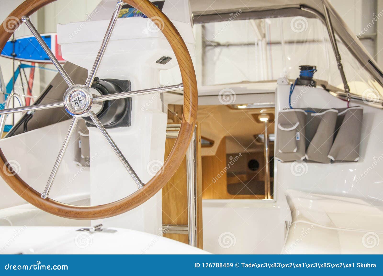 Steering of luxury yacht editorial stock image. Image of ship - 126788459