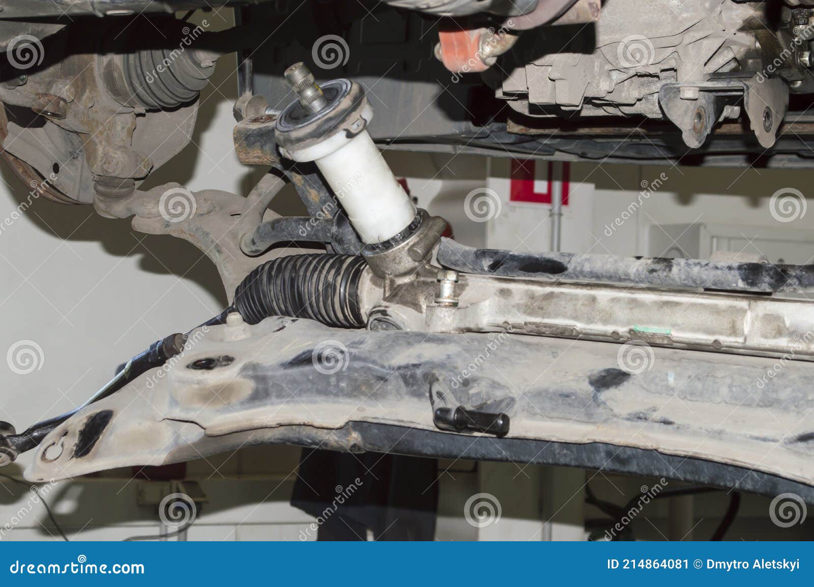 Steering Rack during Installation on the Car Subframe Stock Image ...