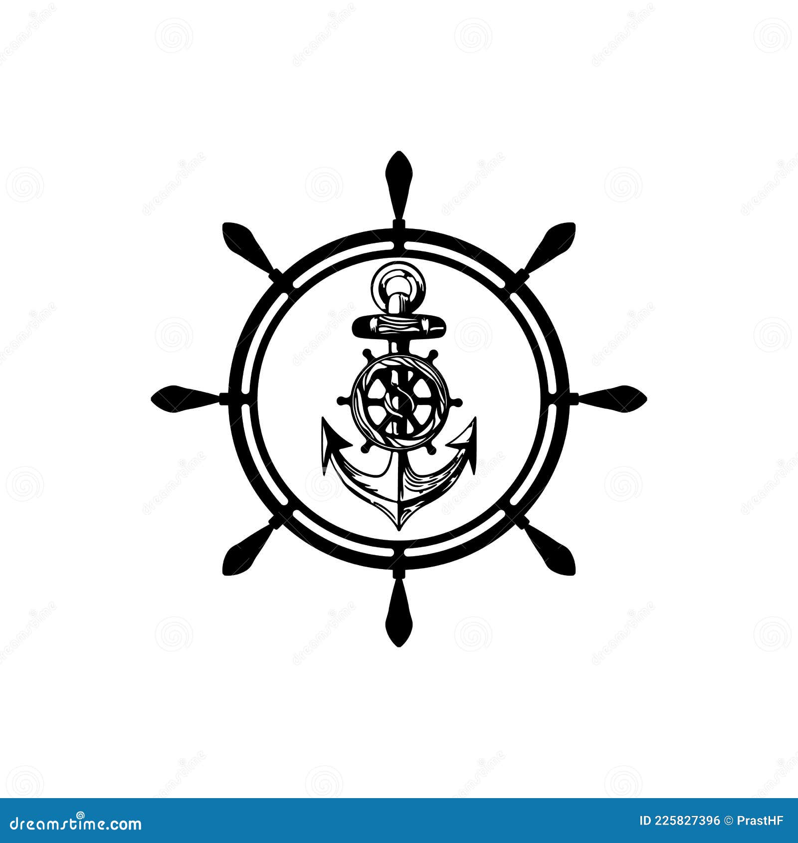 Steering Ship Wheels And Anchors Icons. Naval Navigation Vector Signs ...
