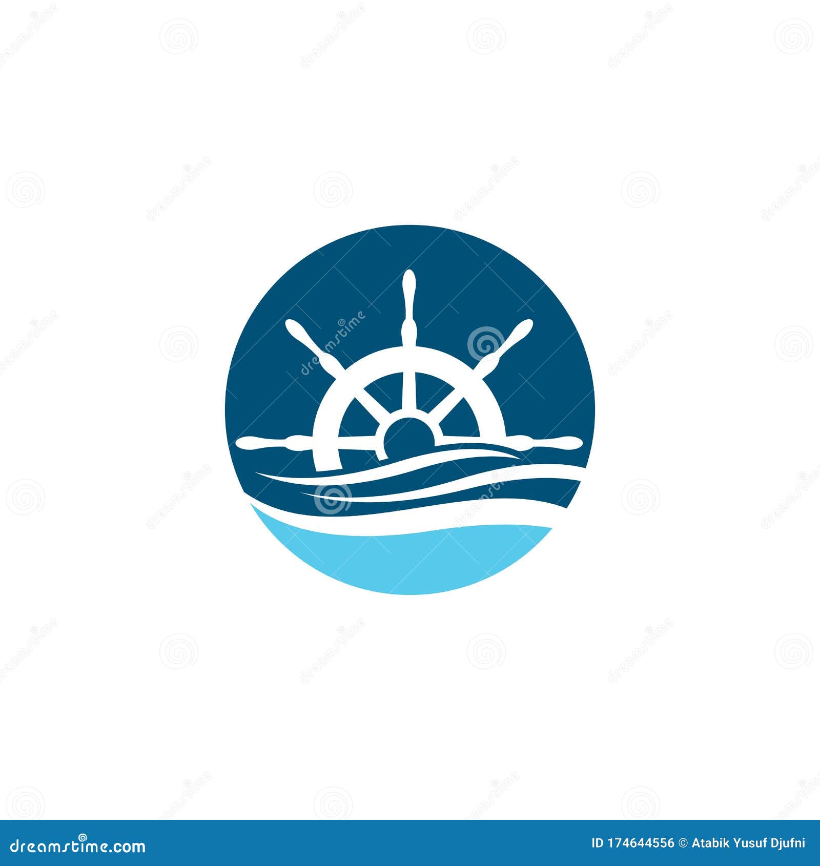 Steering Ship Vector Icon Illustration Stock Vector - Illustration of ...