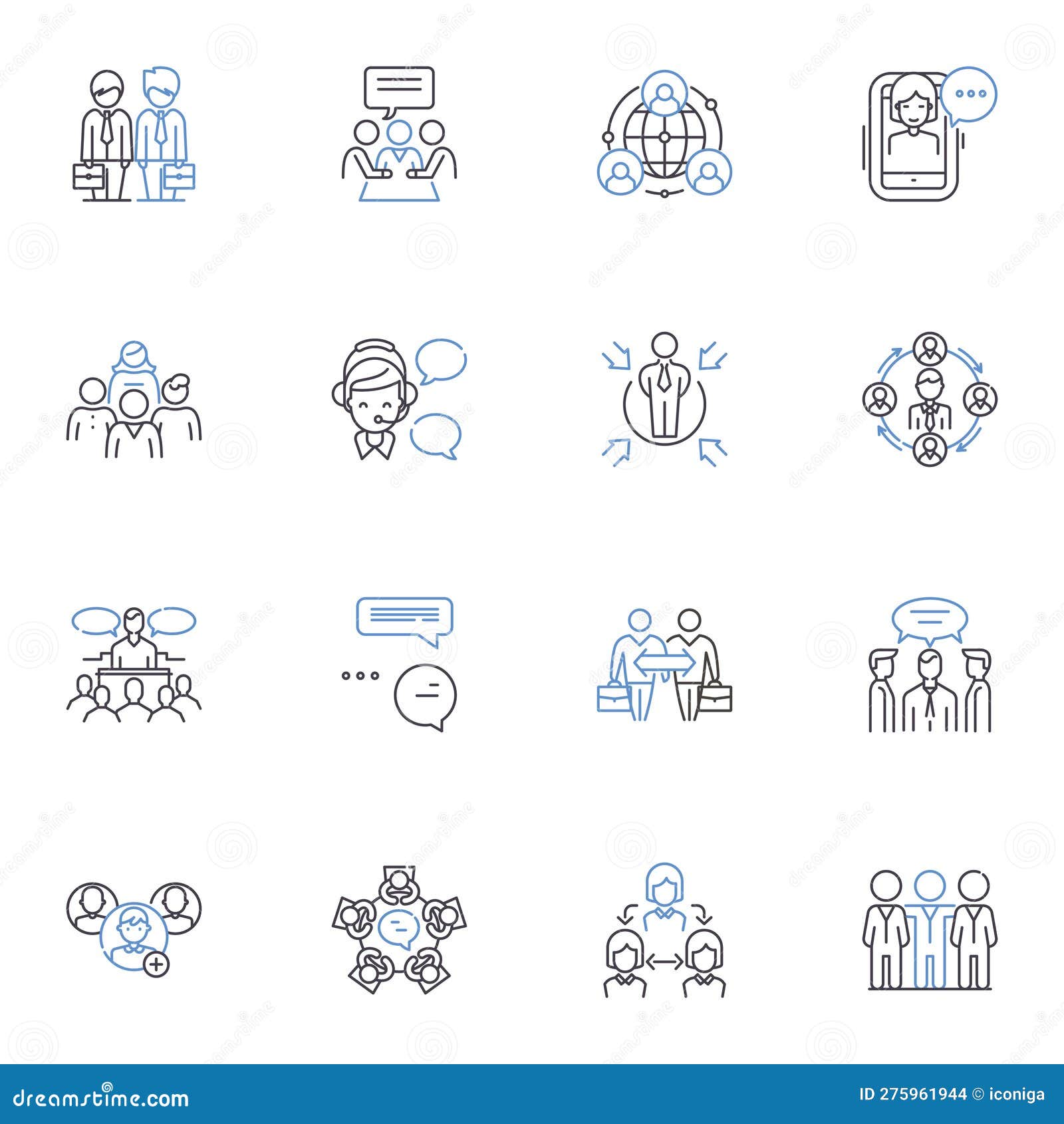 Steering Staff Line Icons Collection. Management, Control, Direction ...