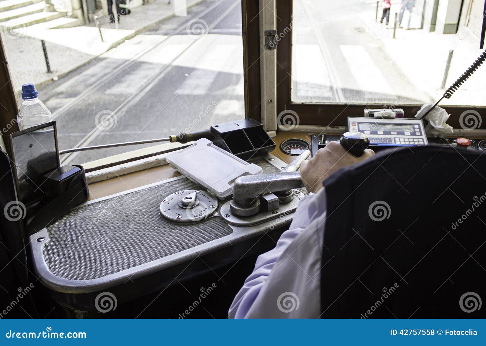 Steering tram stock photo. Image of computerized, streetcar - 42757558