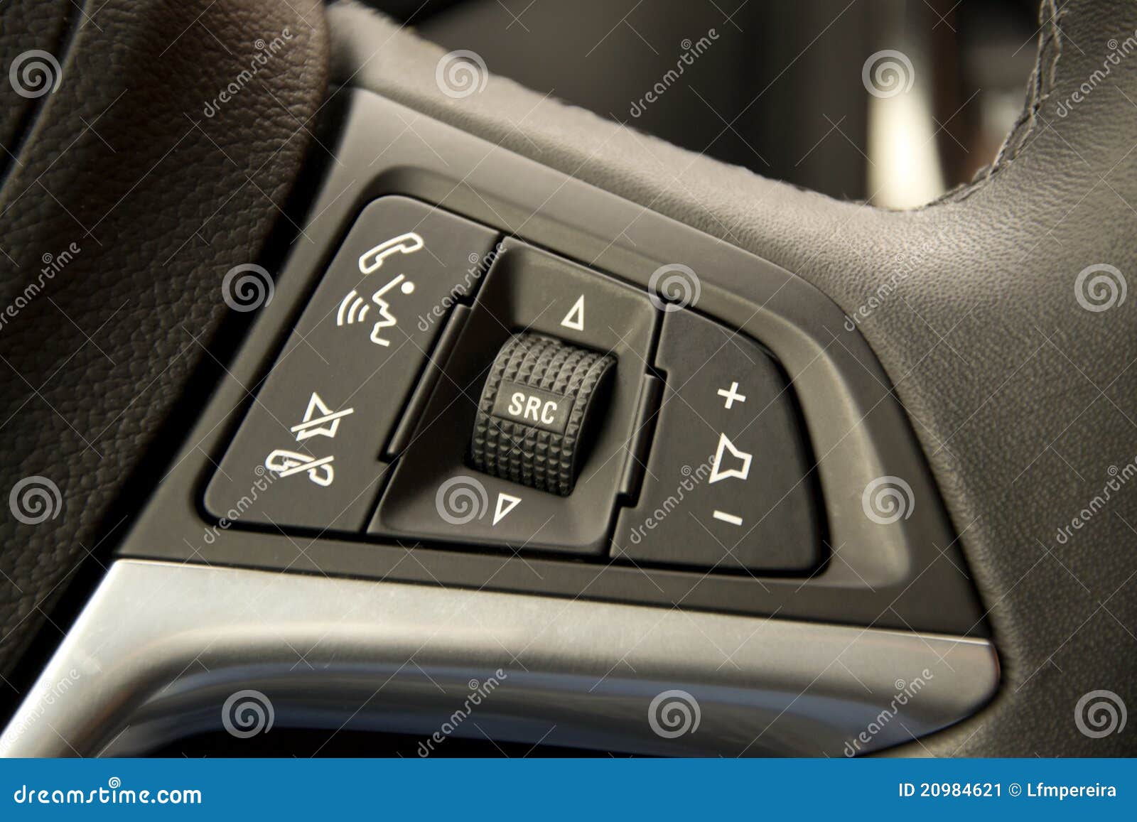 Steering wheel stock image. Image of radio, leather, volume - 20984621