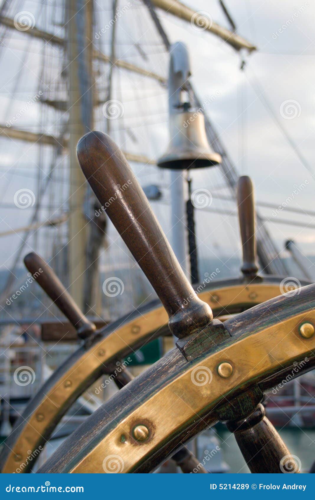 Steering wheel stock image. Image of head, rope, nautical - 5214289