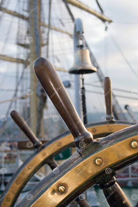 Steering wheel stock image. Image of head, rope, nautical - 5214289